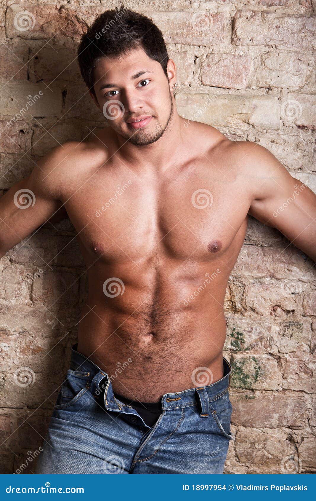 Portrait of a macho man stock photo. Image of fitness - 18997954