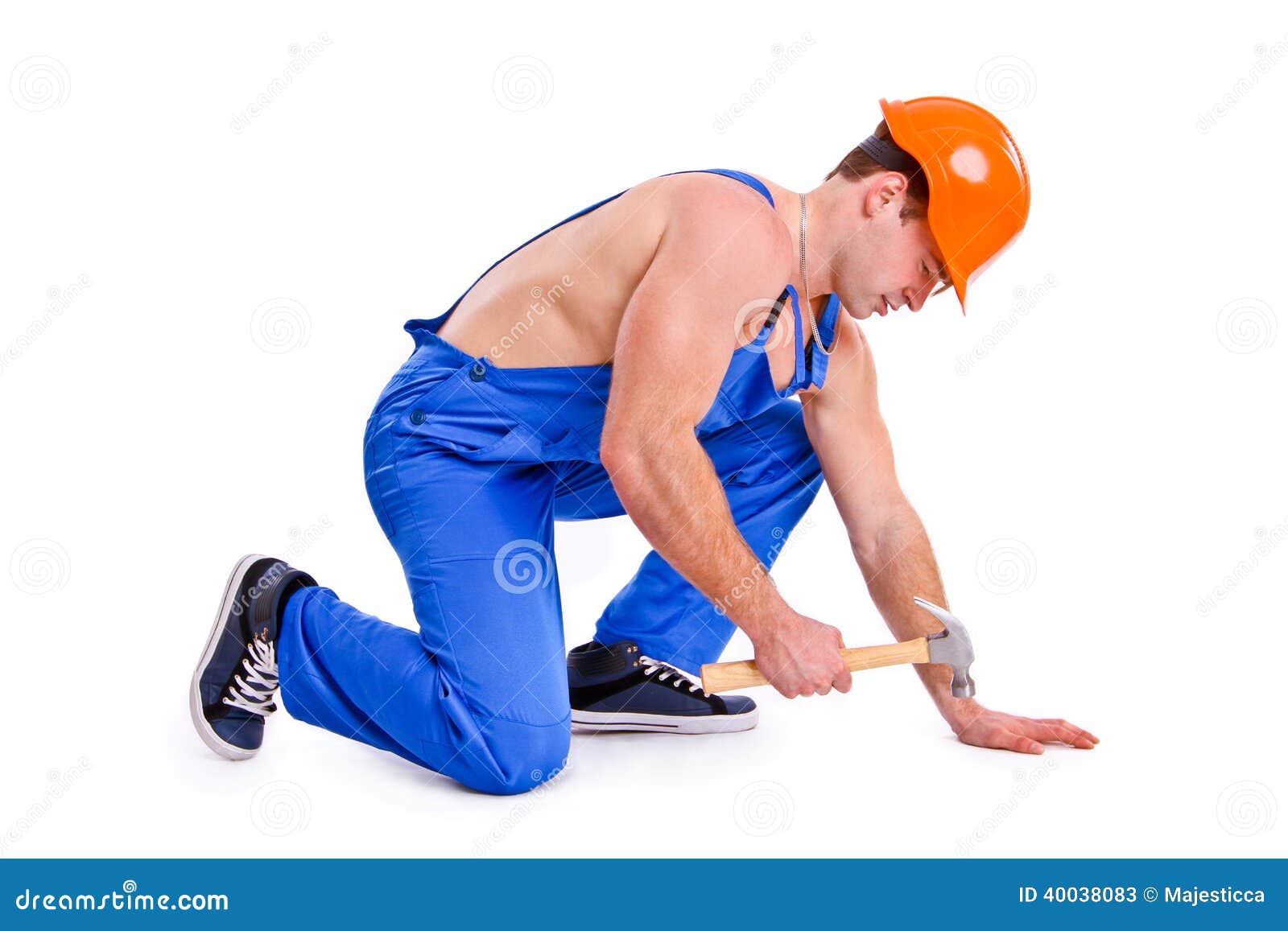 Portrait of Mechanic with a Hammer Stock Image - Image of beautiful ...