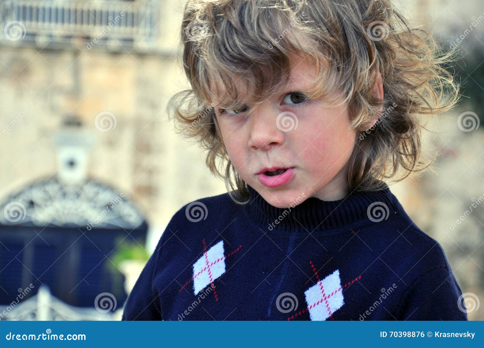 Portrait of shaggy boy stock photo. Image of emotion - 70398876