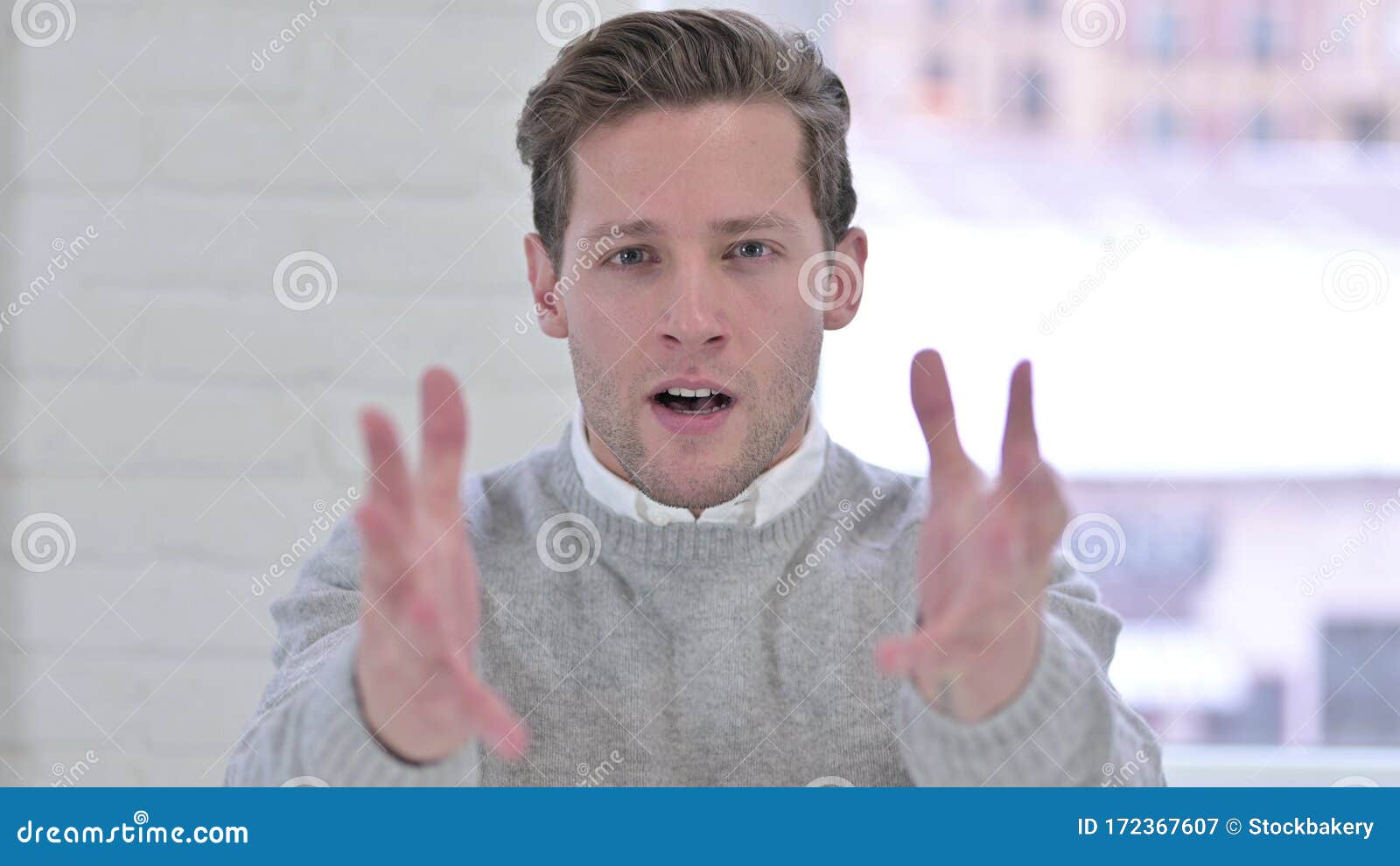 Portrait of Shocked Creative Young Man Reacting To Failure Stock Image ...