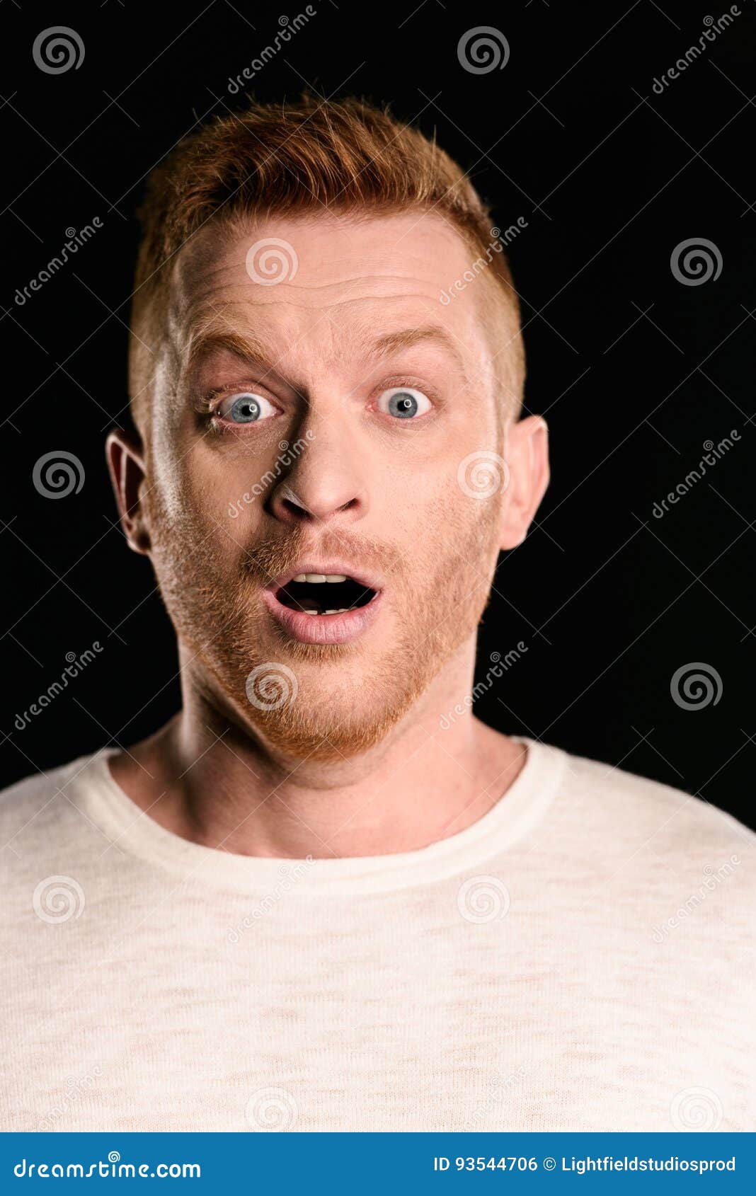 Portrait of Shocked Handsome Redhead Man Stock Photo - Image of ...