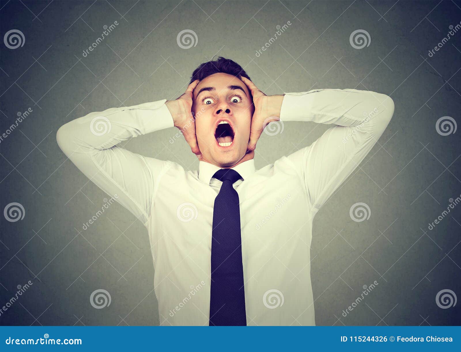 Portrait of a Shocked Scared Man Stock Photo - Image of concept, away ...