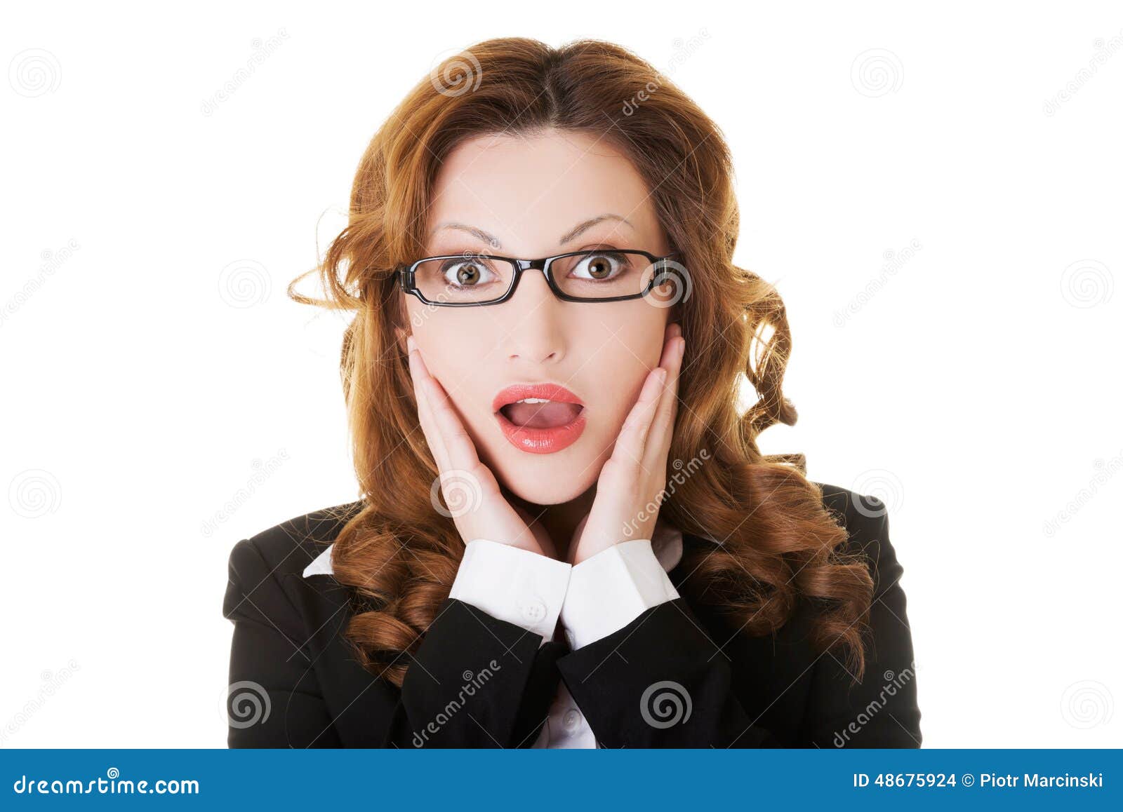Portrait of Shocked Woman Looking at the Camera Stock Photo - Image of ...