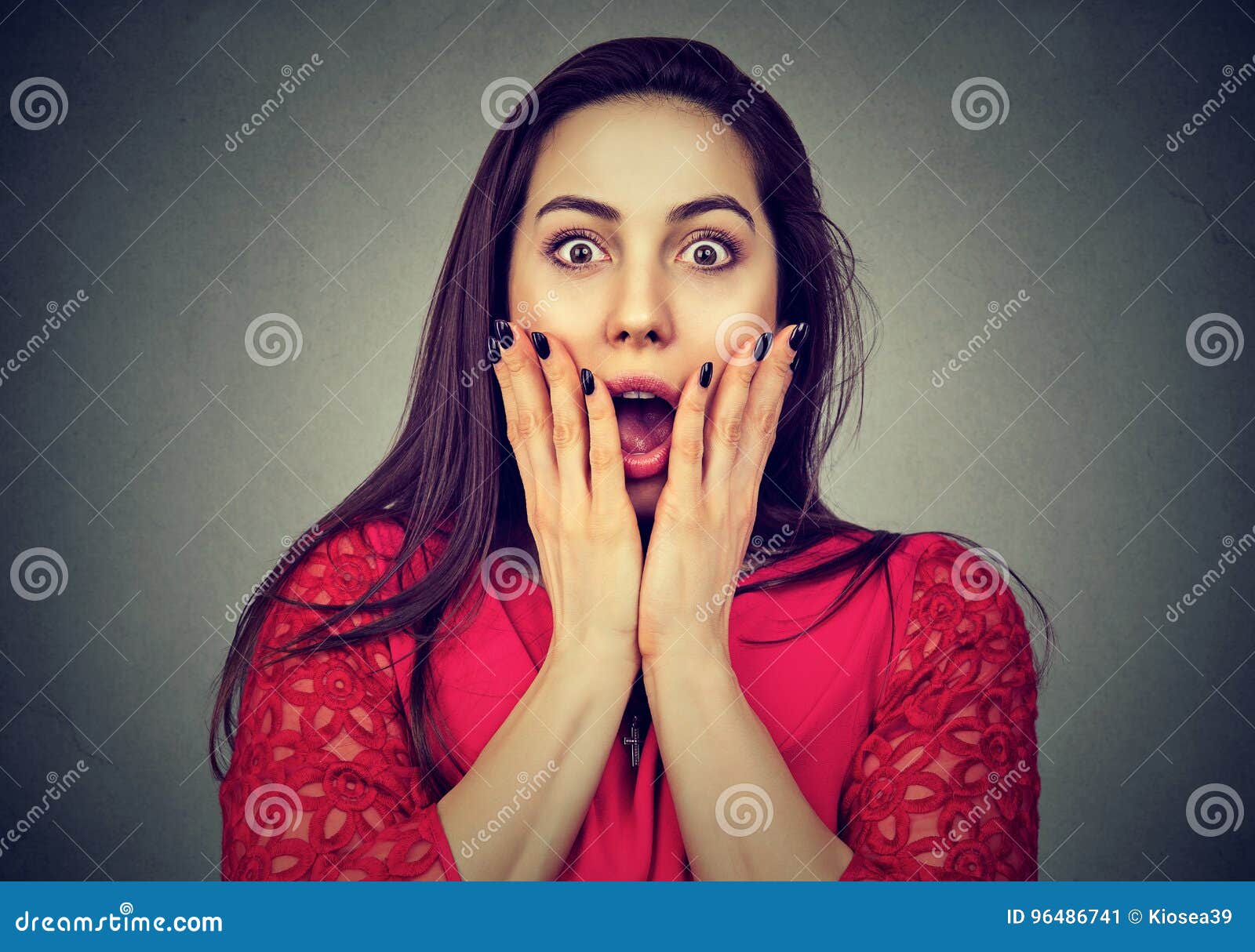 Portrait of a Shocked Woman Stock Image - Image of emotion, astound ...