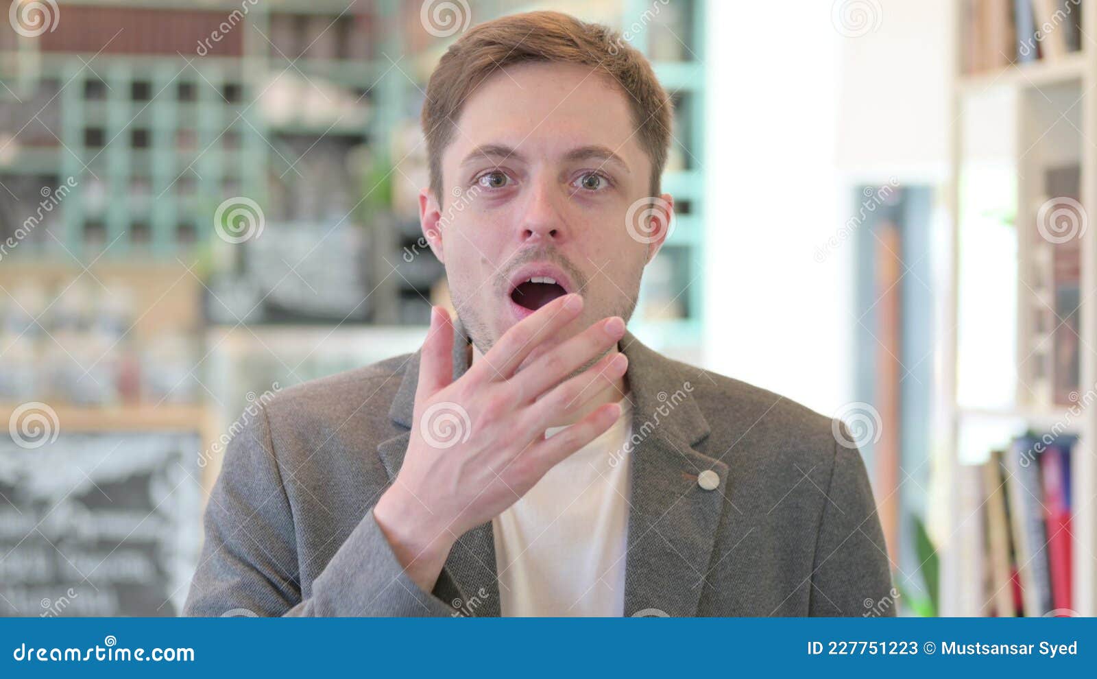 Portrait of Shocked Young Man Wondering in Awe Stock Image - Image of ...