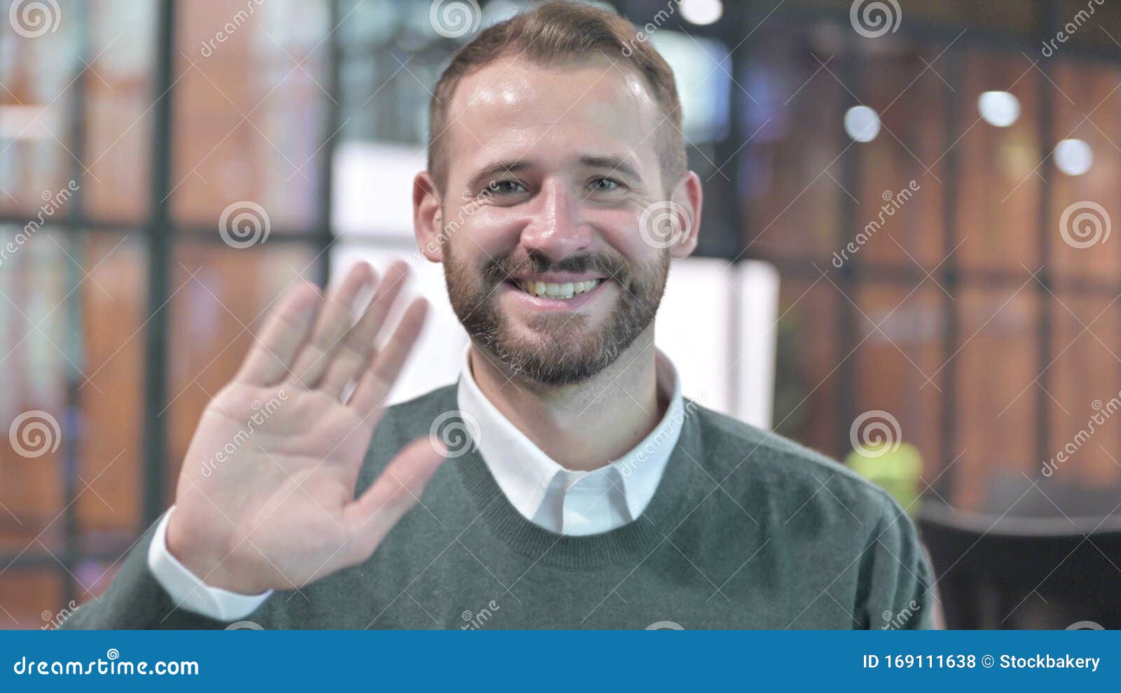 Portrait Shoot of Handsome Man Waving at Camera Stock Photo - Image of ...