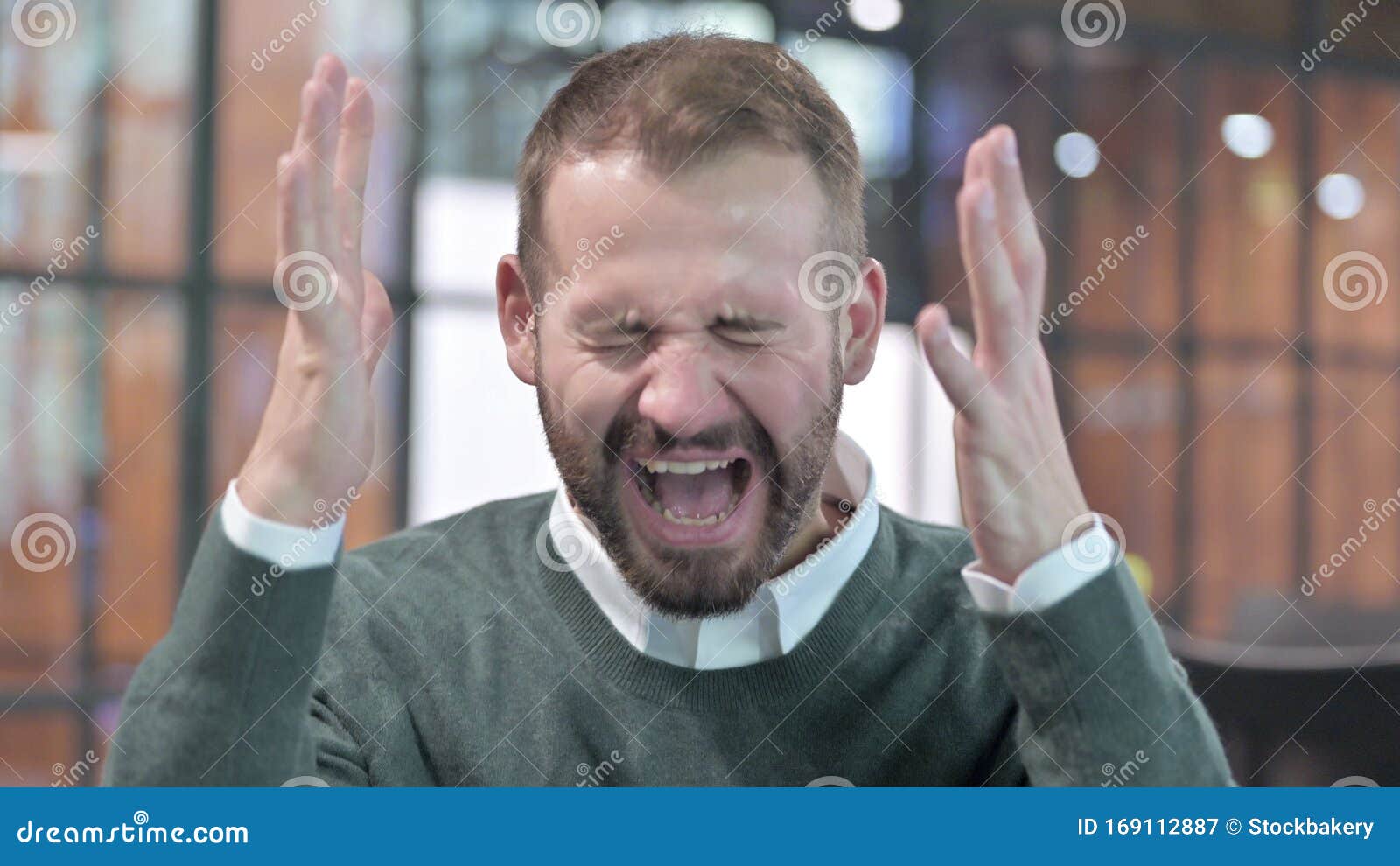 Portrait Shoot of Upset Man Screaming so Loud Stock Image - Image of ...