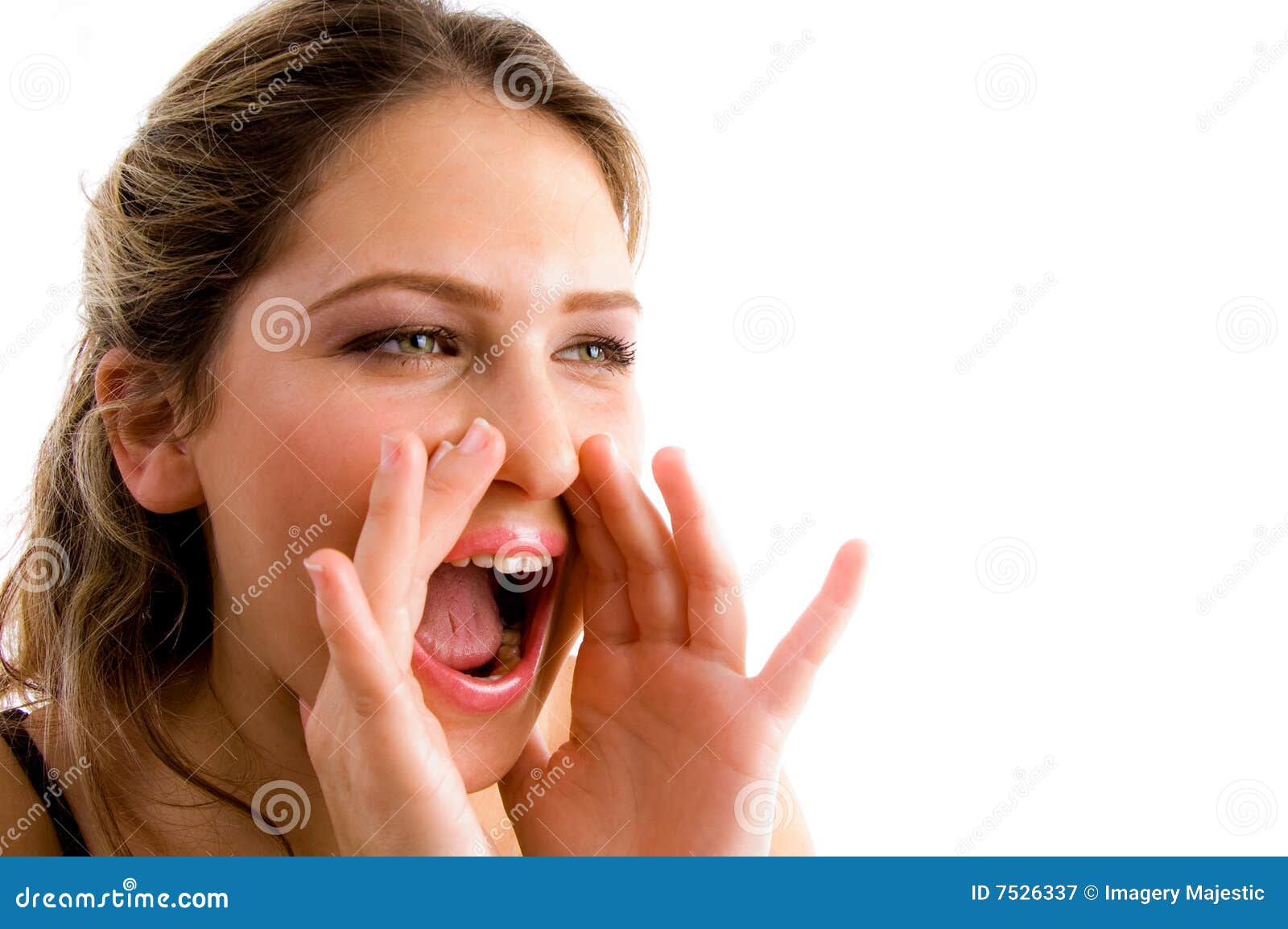 Portrait of Shouting Young Model Stock Image - Image of beautiful ...