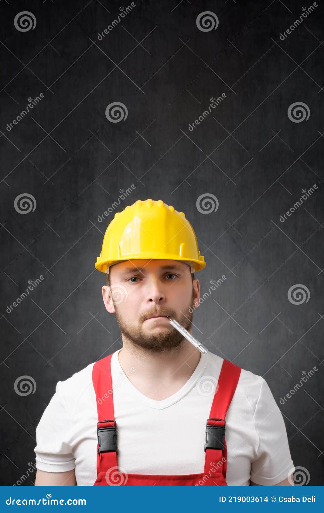 Portrait of a Sick Construction Worker Stock Photo - Image of builder ...