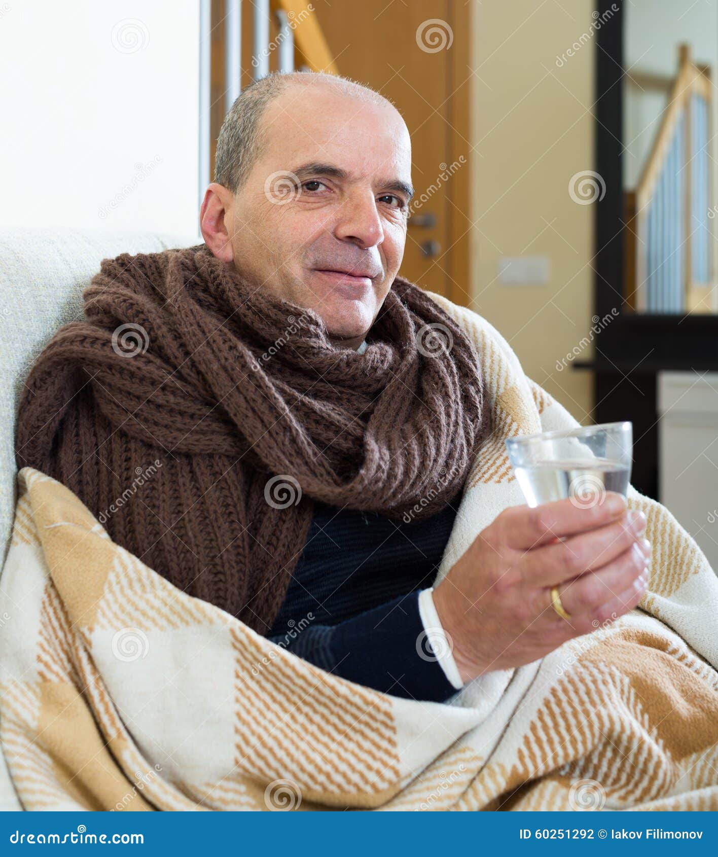 Portrait of Sick Elderly Man Stock Photo - Image of home, infection ...