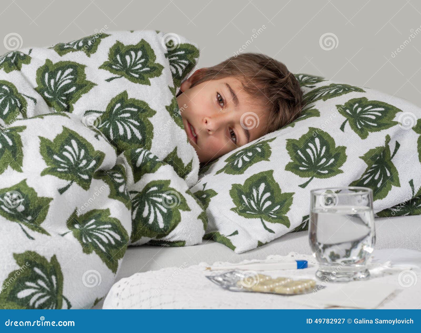 Portrait of Sick Little Boy Stock Image - Image of cute, portrait: 49782927