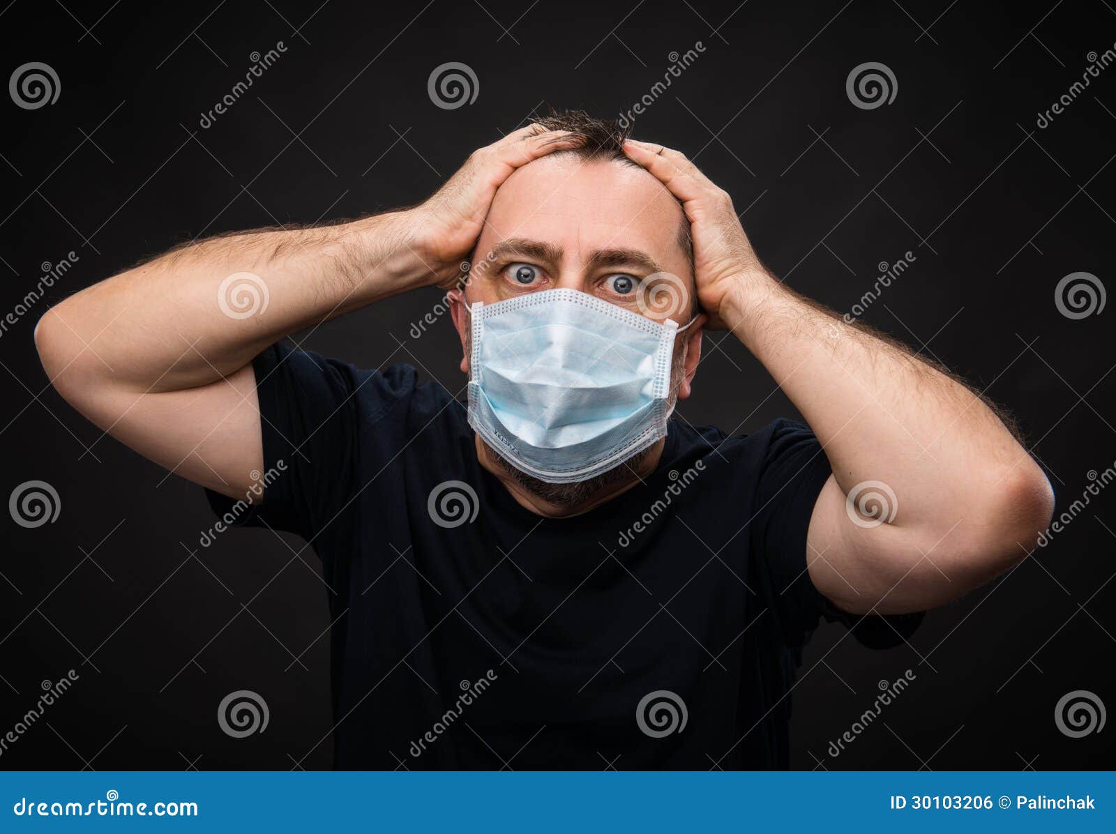 Sick Old Man In Medical Mask Royalty Free Stock Image - Image: 30103206