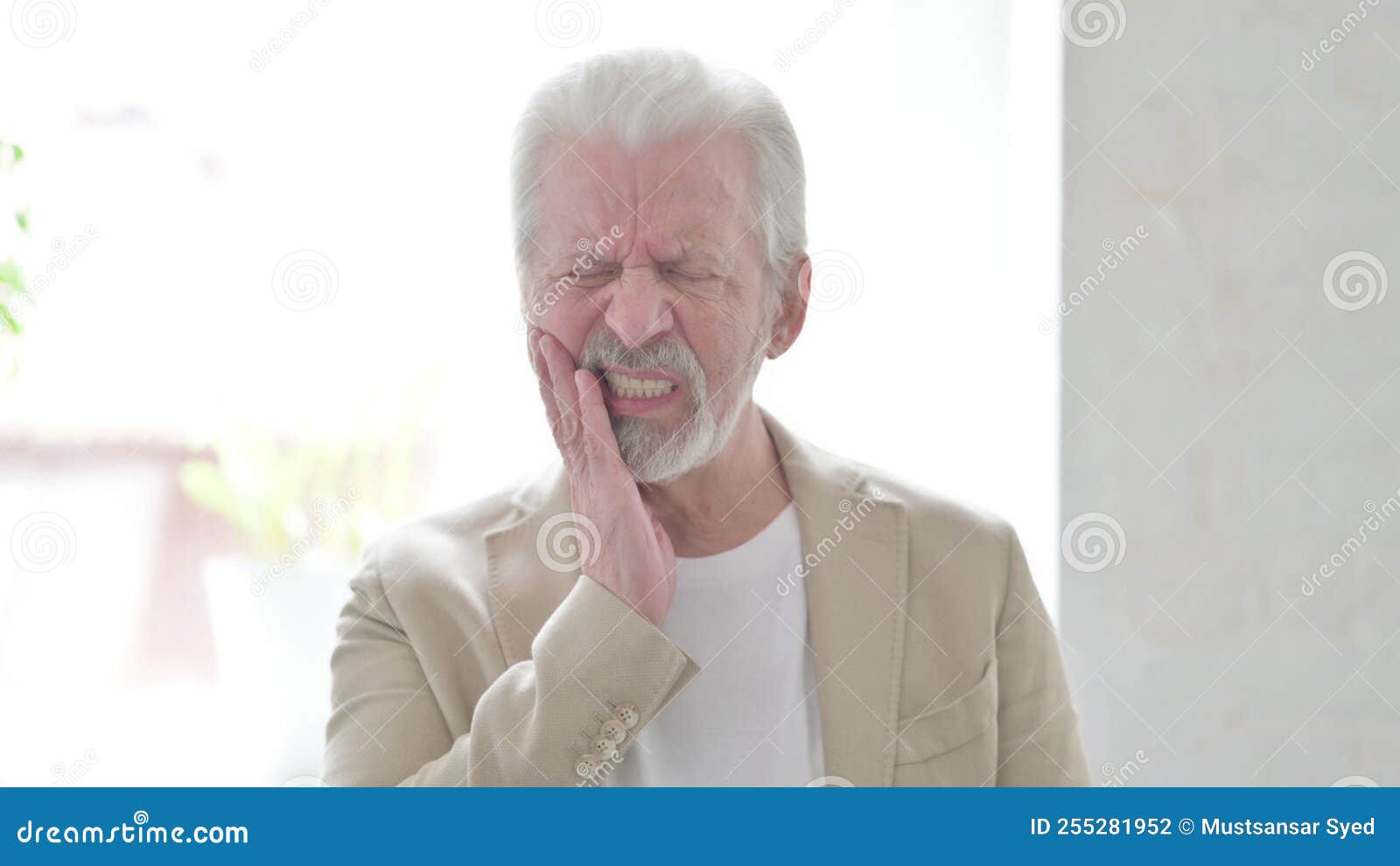 Portrait of Sick Old Man Having Toothache Stock Photo - Image of teeth ...