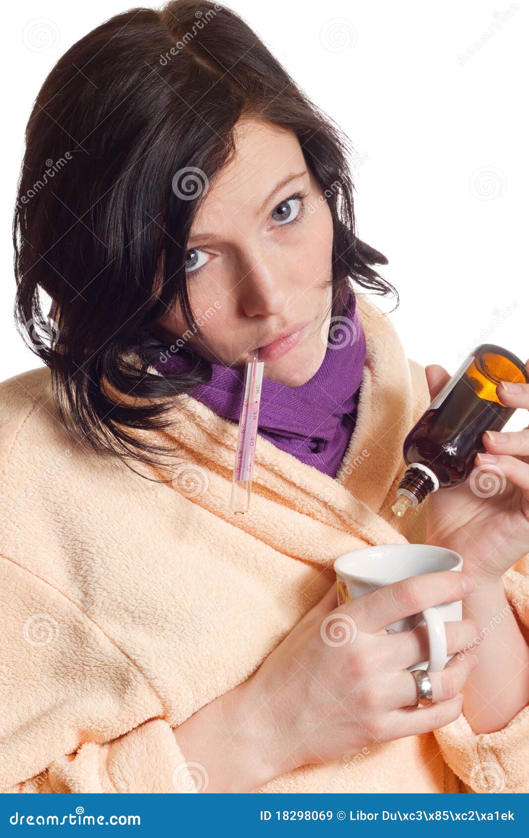 Portrait of Sick Young Woman Stock Image - Image of illness, gown: 18298069