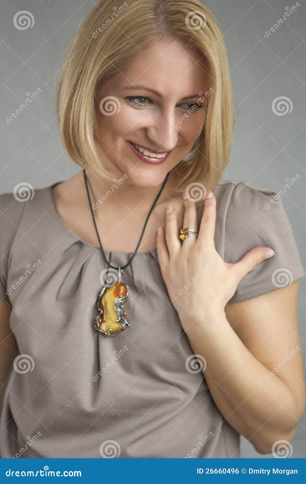Portrait of Sincere Smiling Blond Woman Stock Photo - Image of female ...