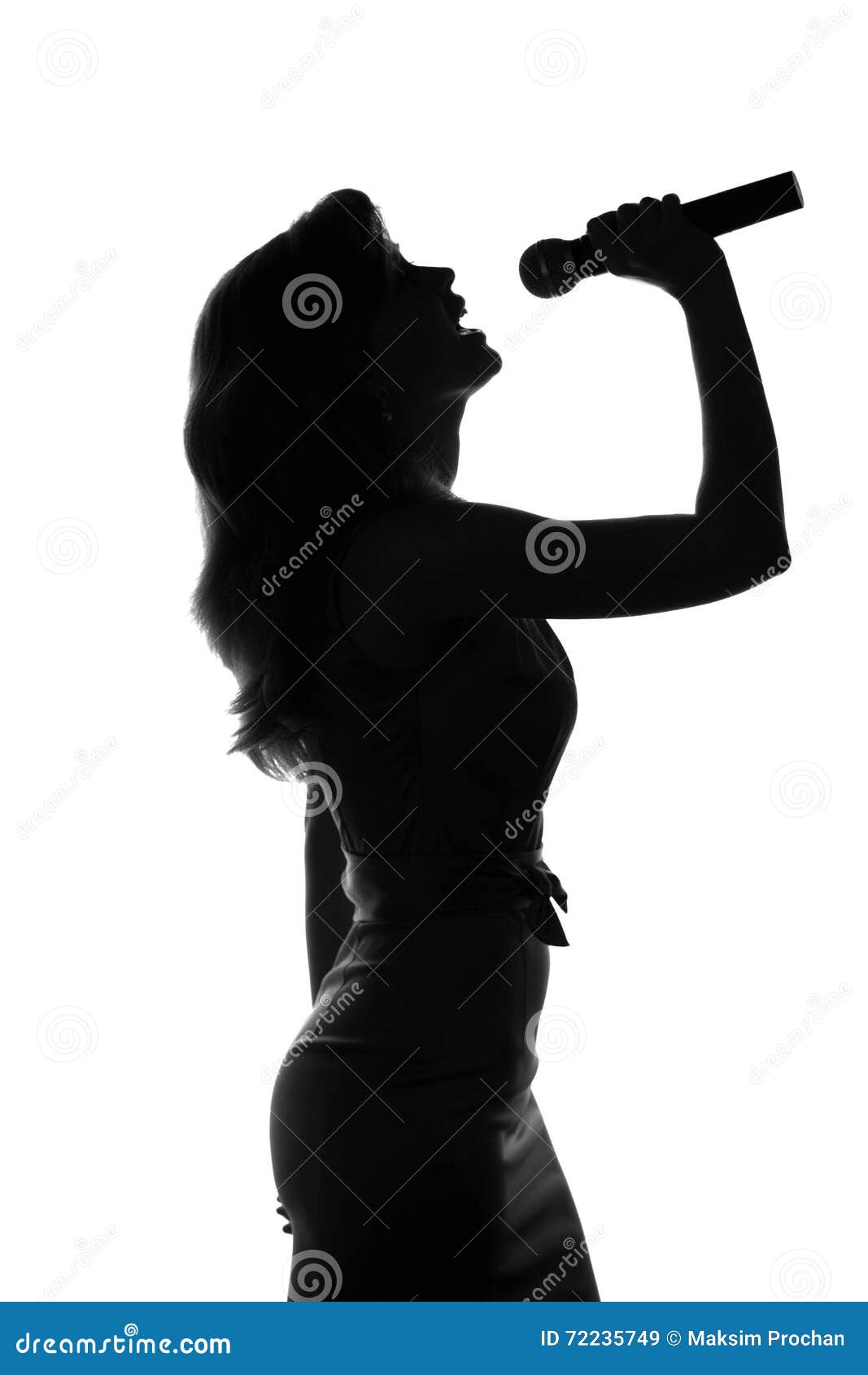 Portrait of the Singer on an Isolated Background Stock Image - Image of ...