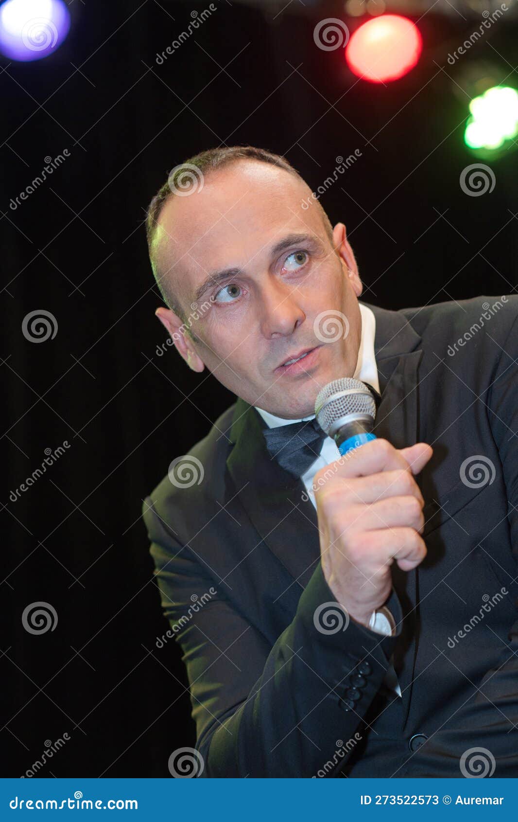 Portrait Singer and Microphone Stock Image - Image of entertainment ...