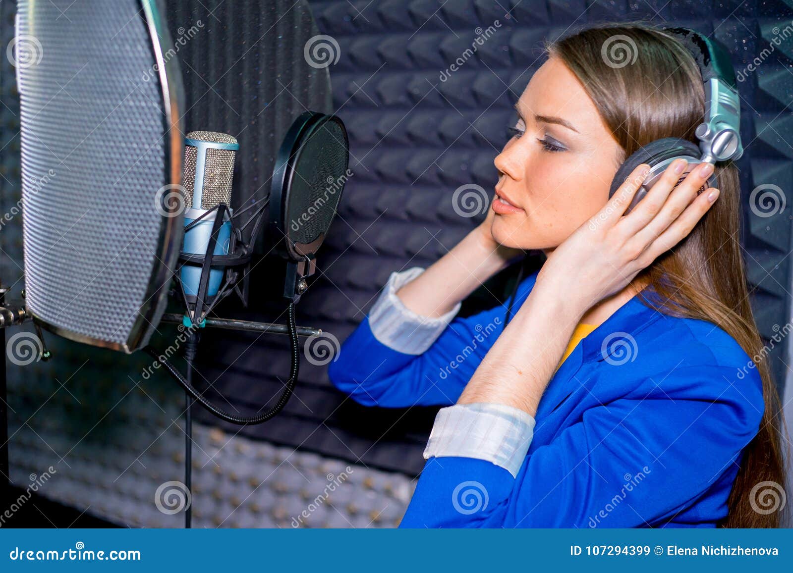 Singer in a Recording Studio Stock Image - Image of broadcast, boutique ...