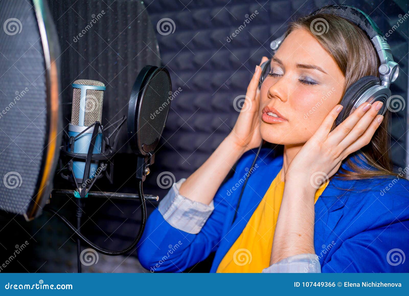 Singer in a Recording Studio Stock Photo - Image of industry ...