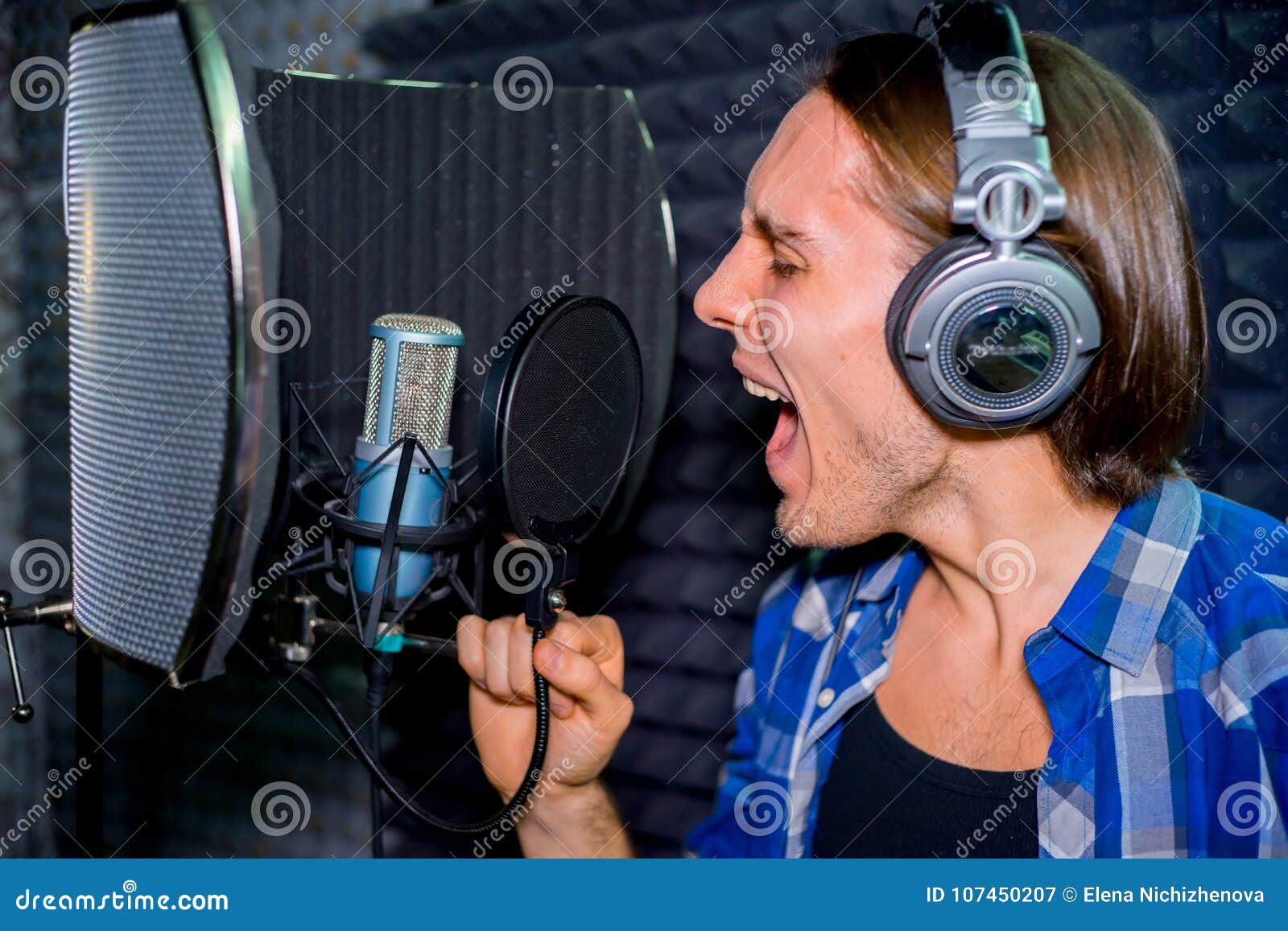 Singer in a Recording Studio Stock Image - Image of line, industry ...