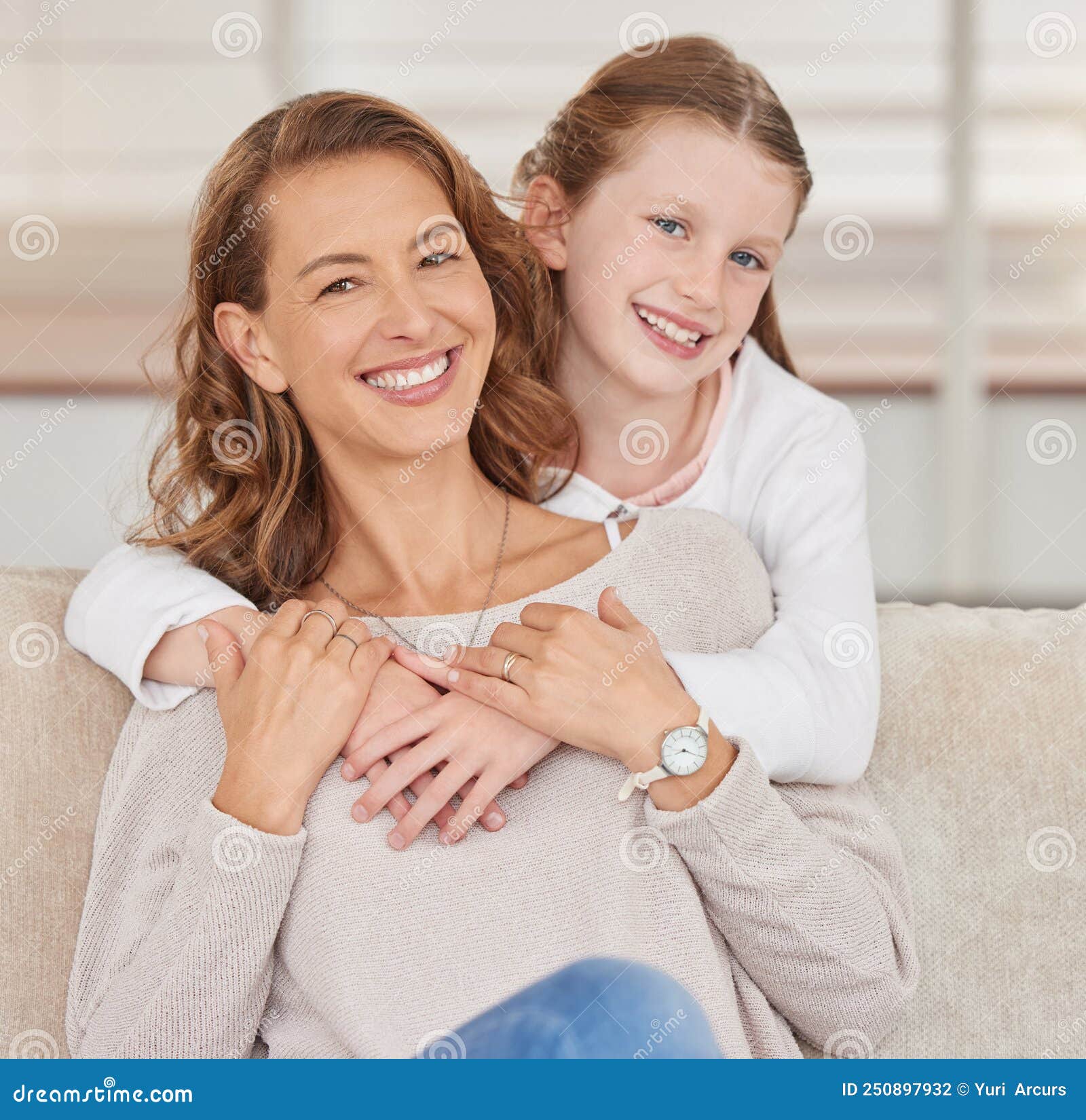 Portrait Of A Single Mother And Her Daughter Adorable Girl Bonding