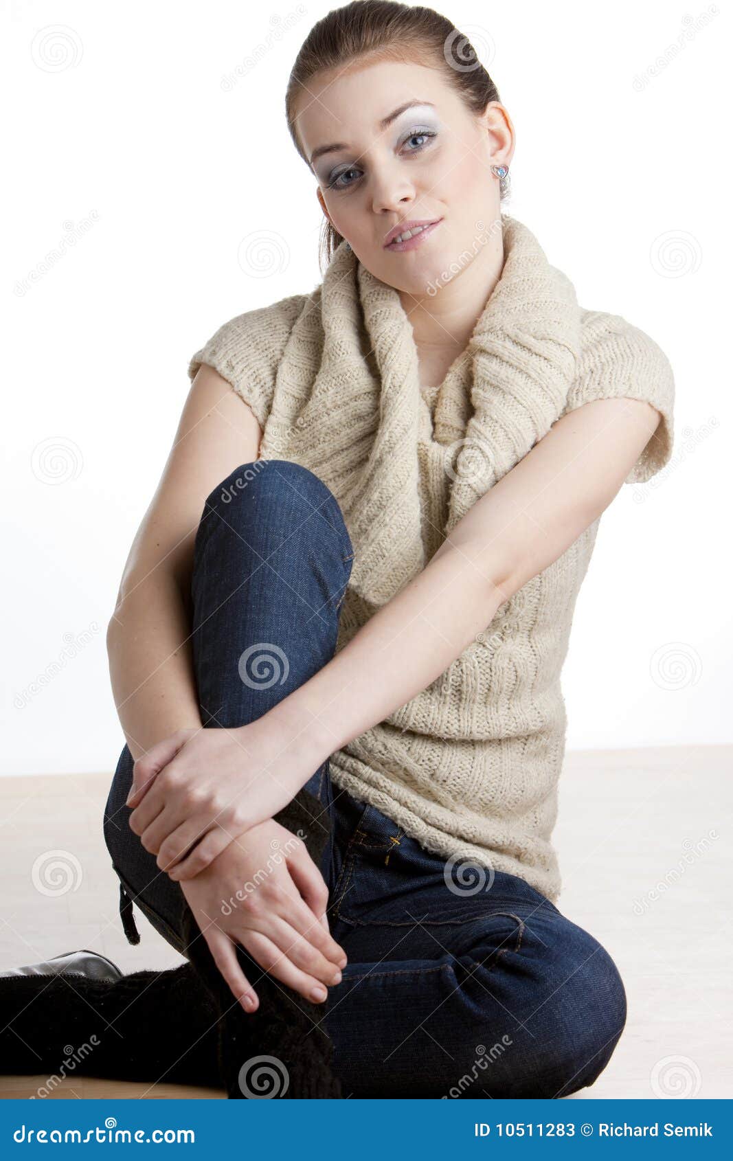 Portrait of sitting woman stock image. Image of adults - 10511283