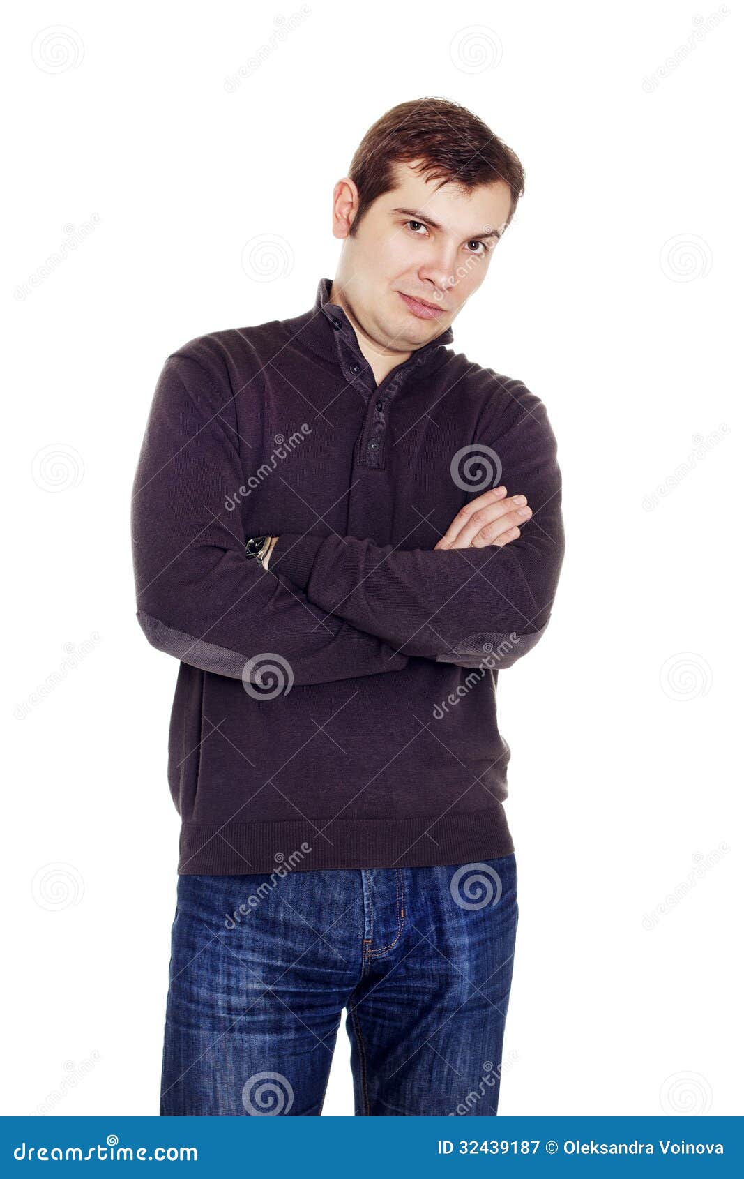 Portrait of skeptical man stock image. Image of work - 32439187
