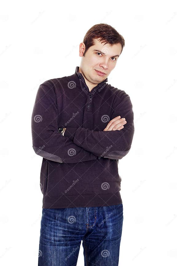 Portrait of skeptical man stock image. Image of work - 32439187