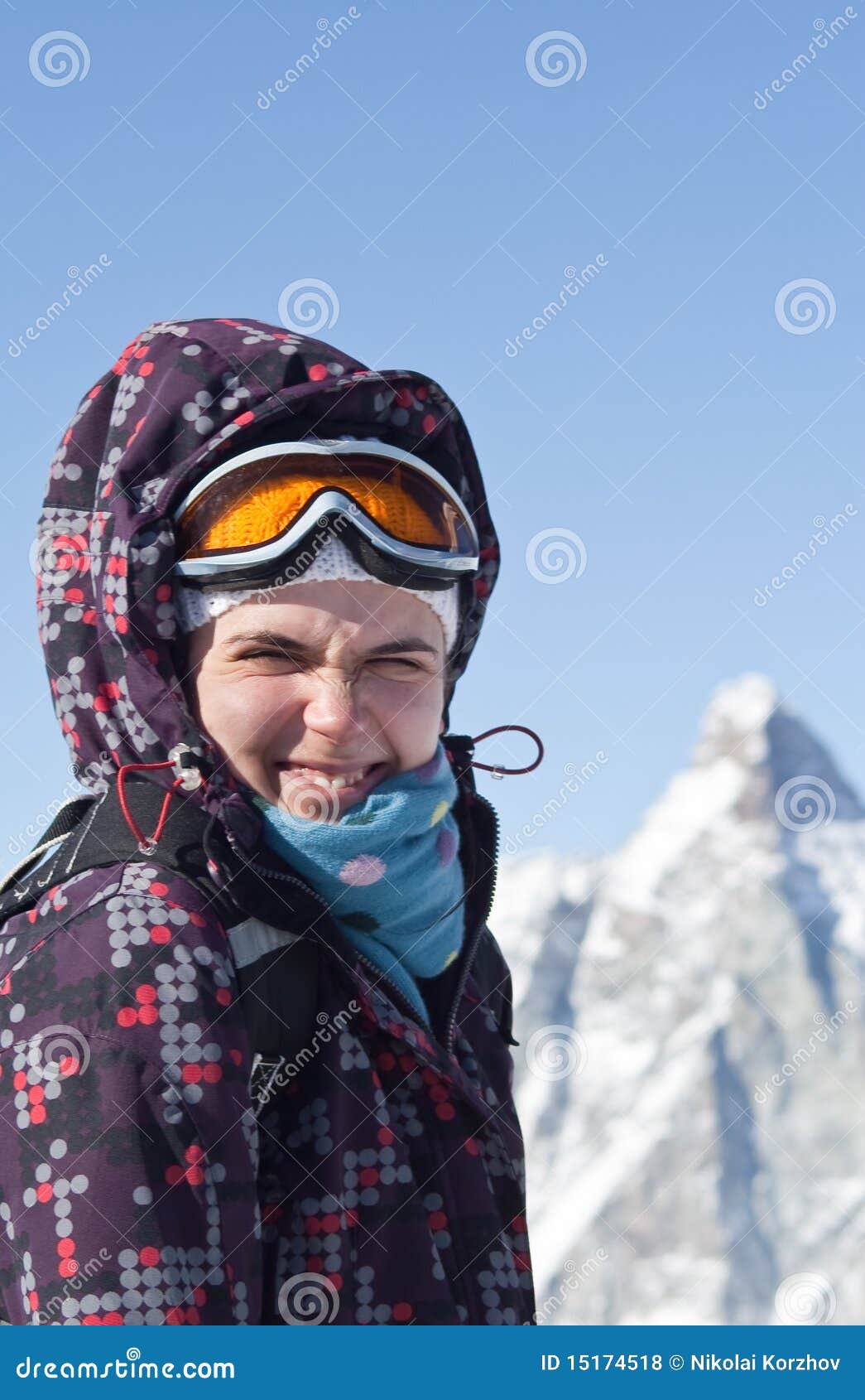 Portrait of the skier stock photo. Image of glasses, face - 15174518