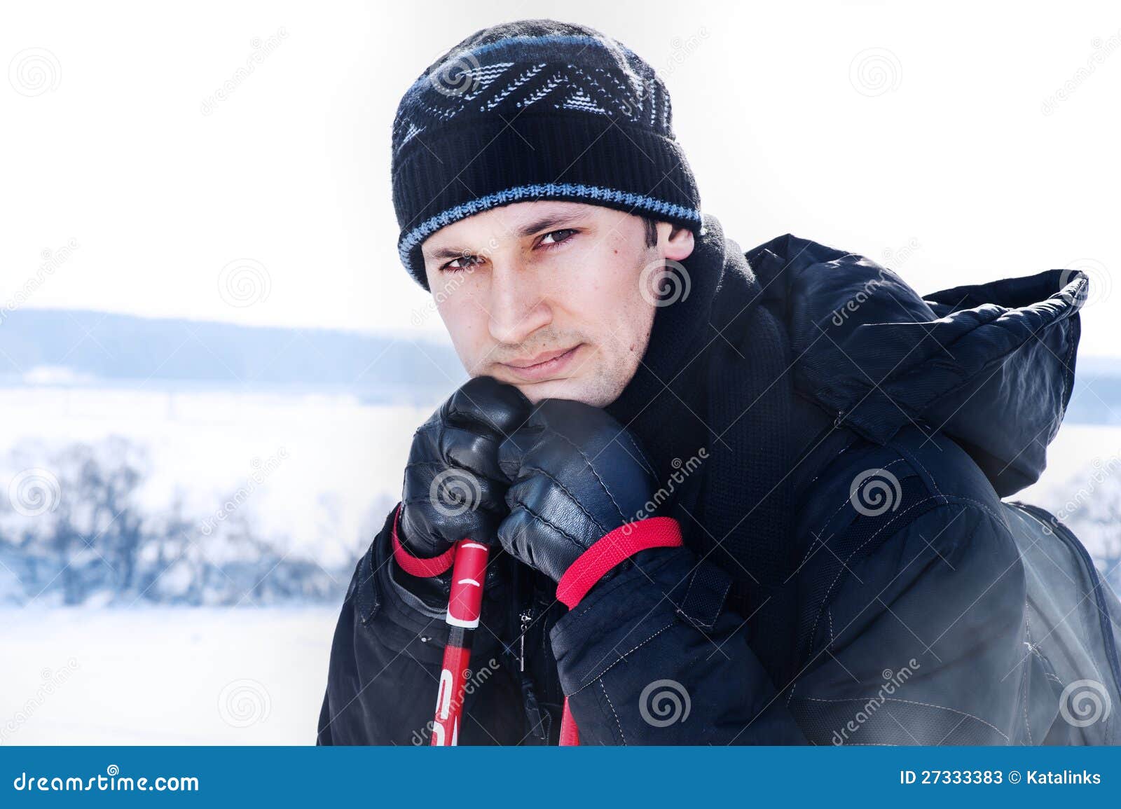 Portrait of skier stock image. Image of downhill, male - 27333383