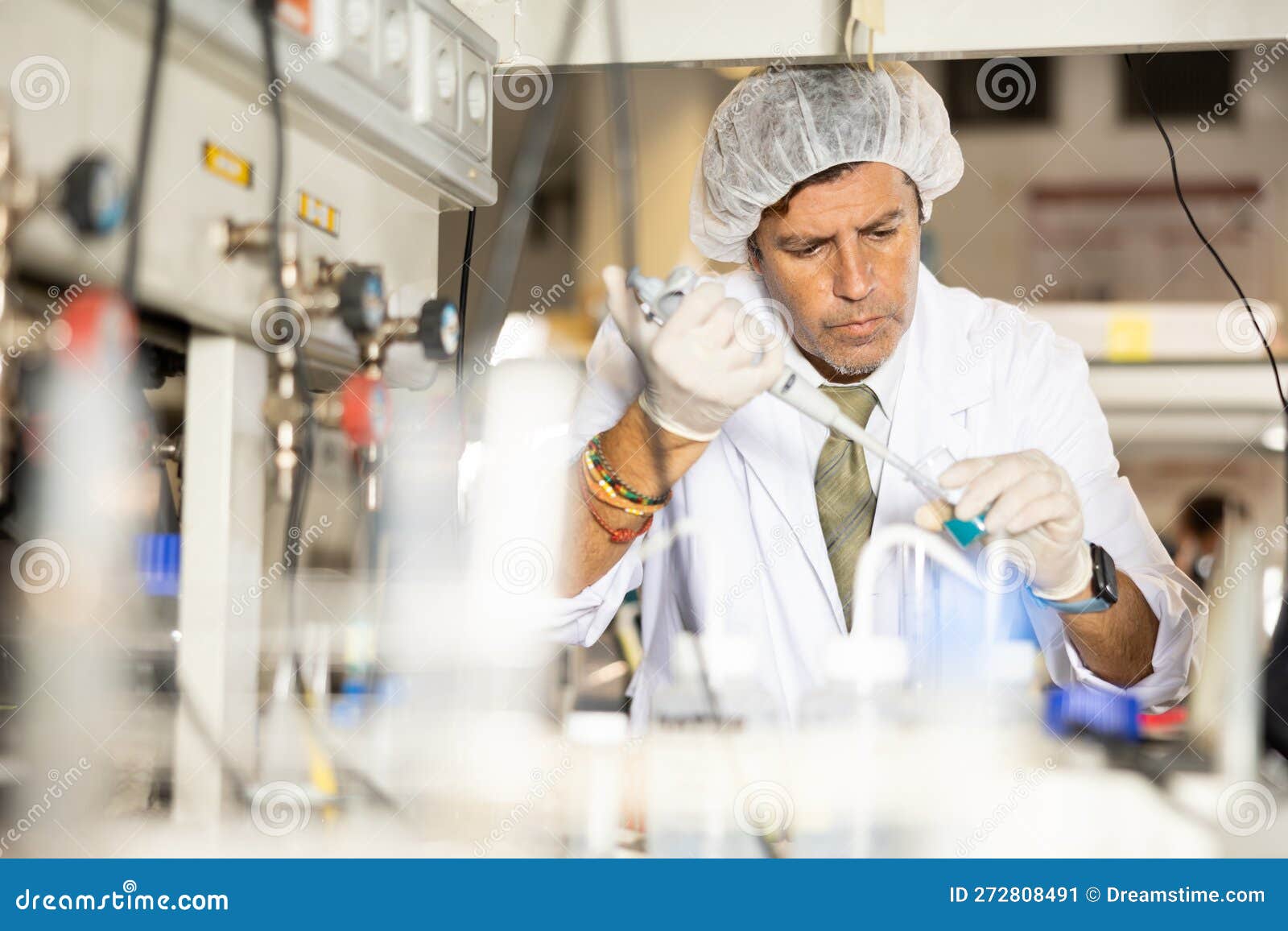 Confident Man Technician Working in Research Laboratory Stock Image ...