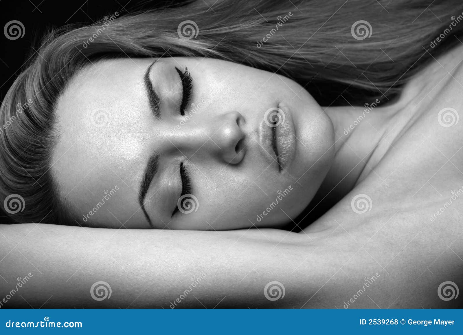 Portrait of sleeping girl. stock photo. Image of fashion - 2539268
