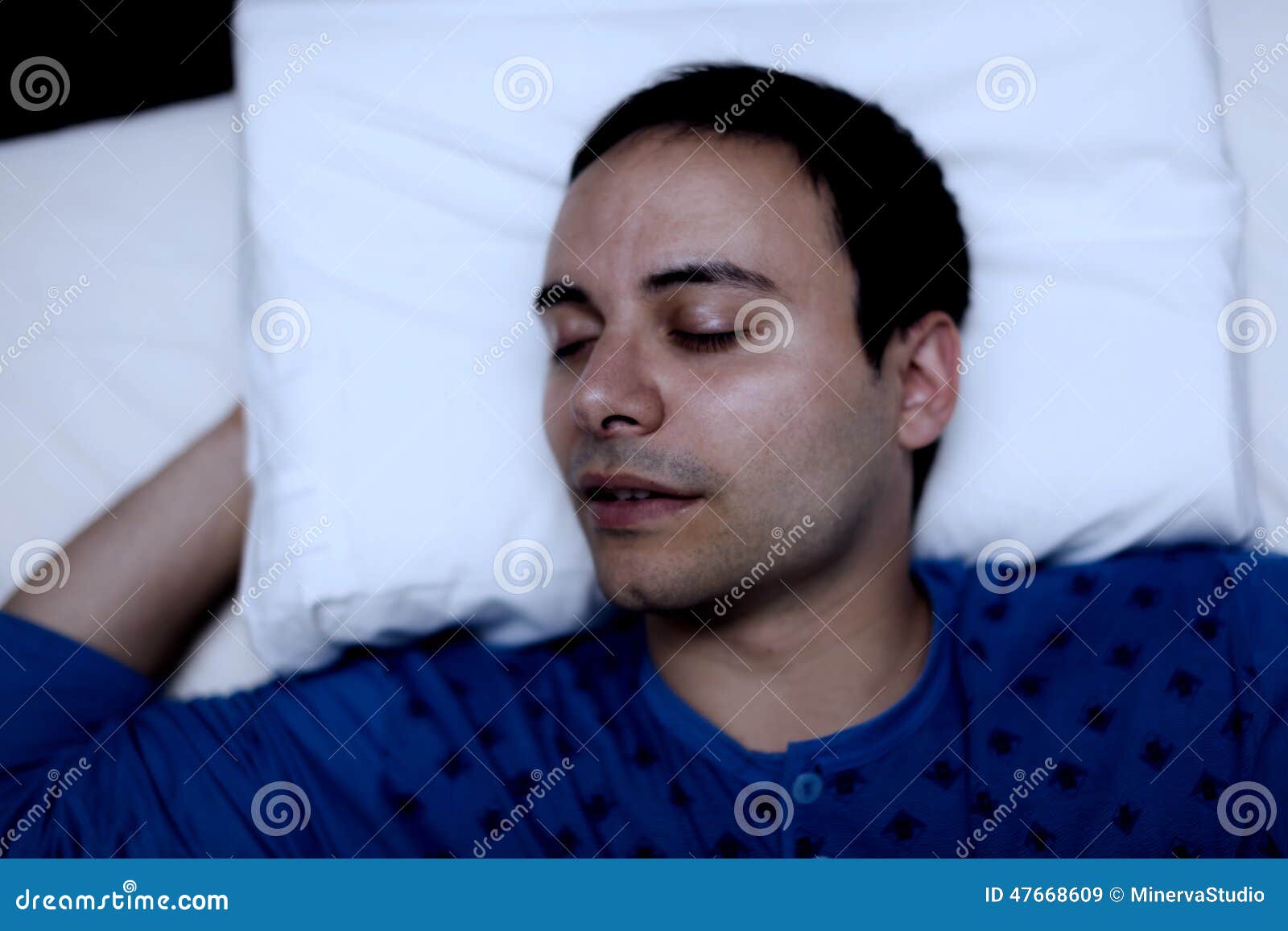 Portrait of a sleeping man stock image. Image of circadian - 47668609
