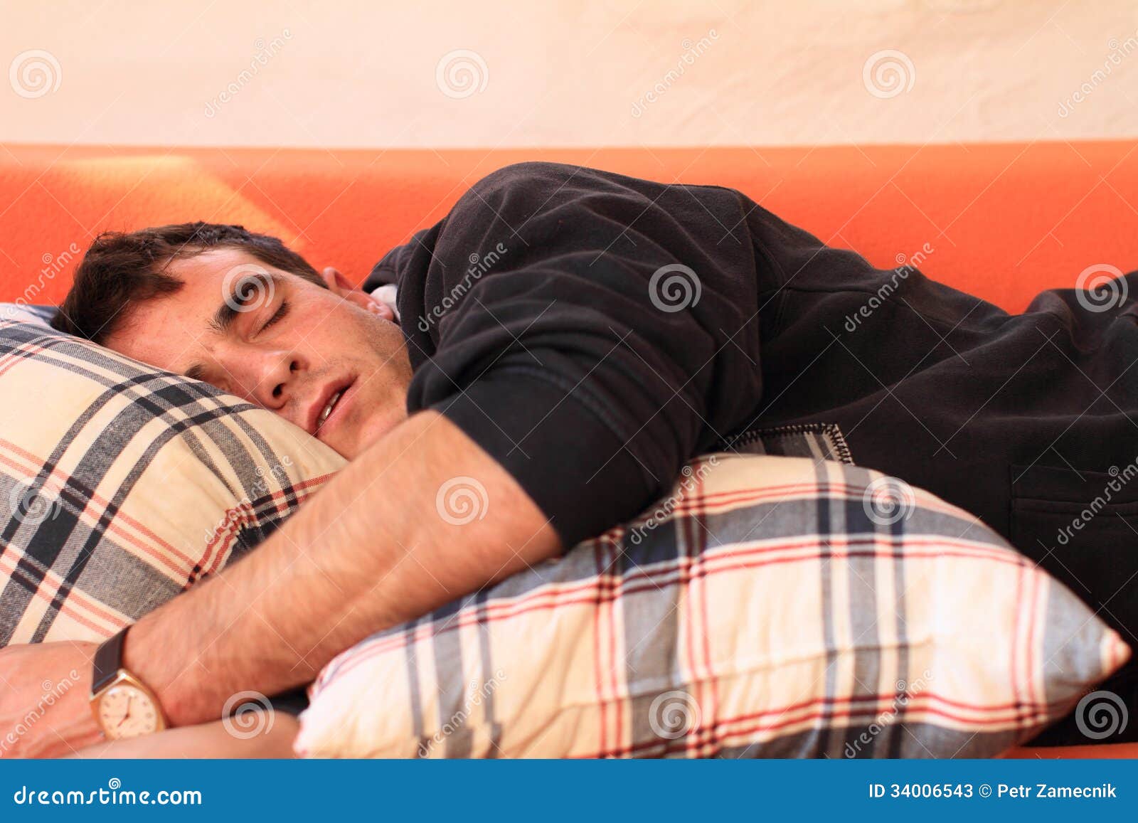 Portrait of sleeping man stock image. Image of sleep - 34006543