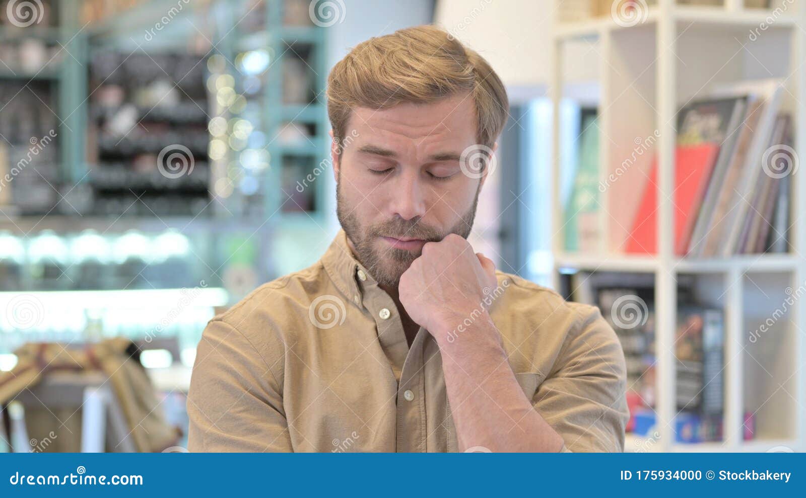 Portrait of Sleeping Young Man, Taking Nap Stock Photo - Image of ...