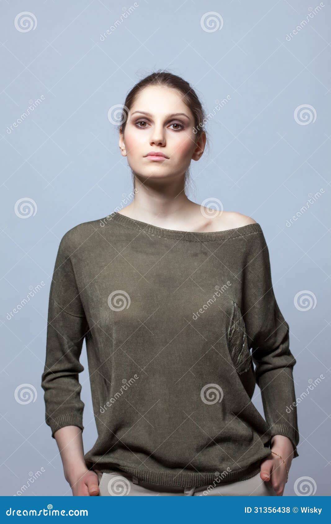Portrait of Slender Model Posing in Modern Clothes Stock Photo - Image ...