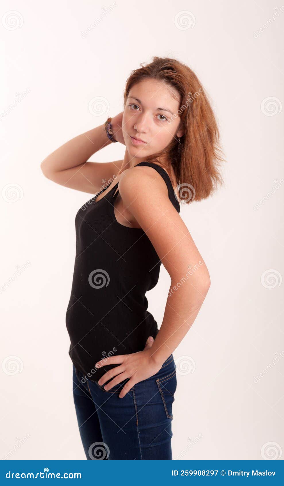 Portrait of a slim girl stock image. Image of caucasian - 259908297