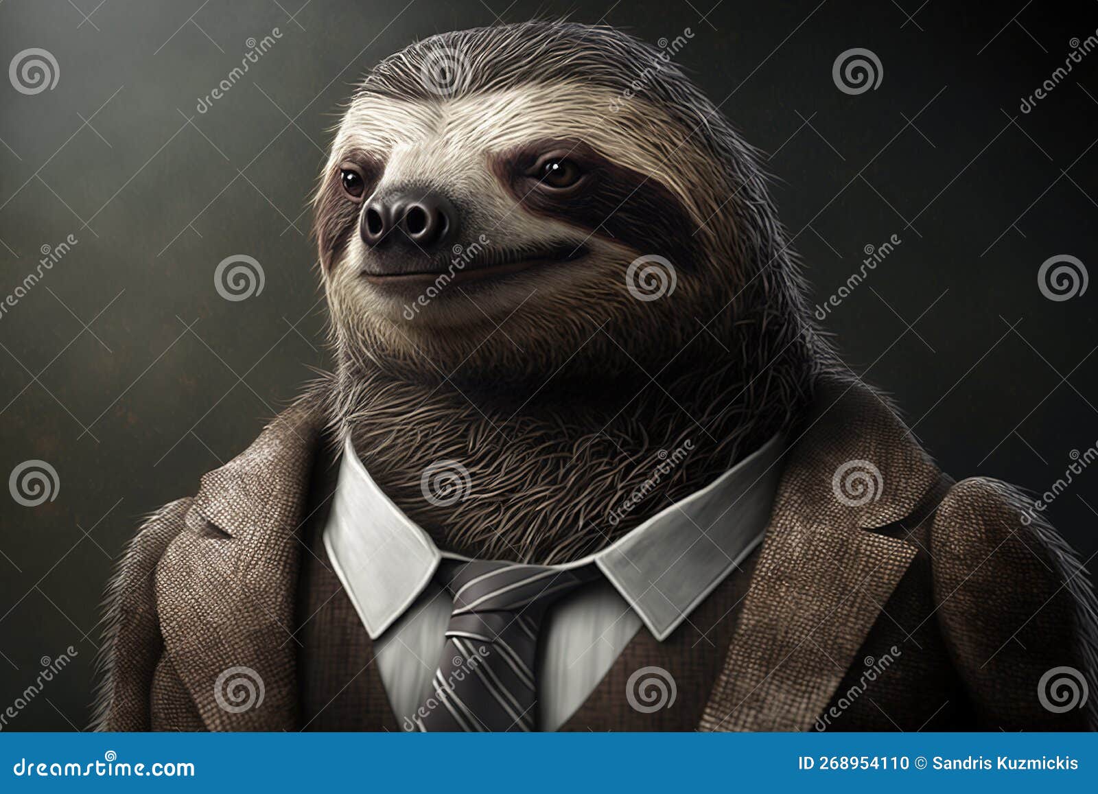 Portrait of Sloth in a Business Suit. Generative AI Stock Illustration ...