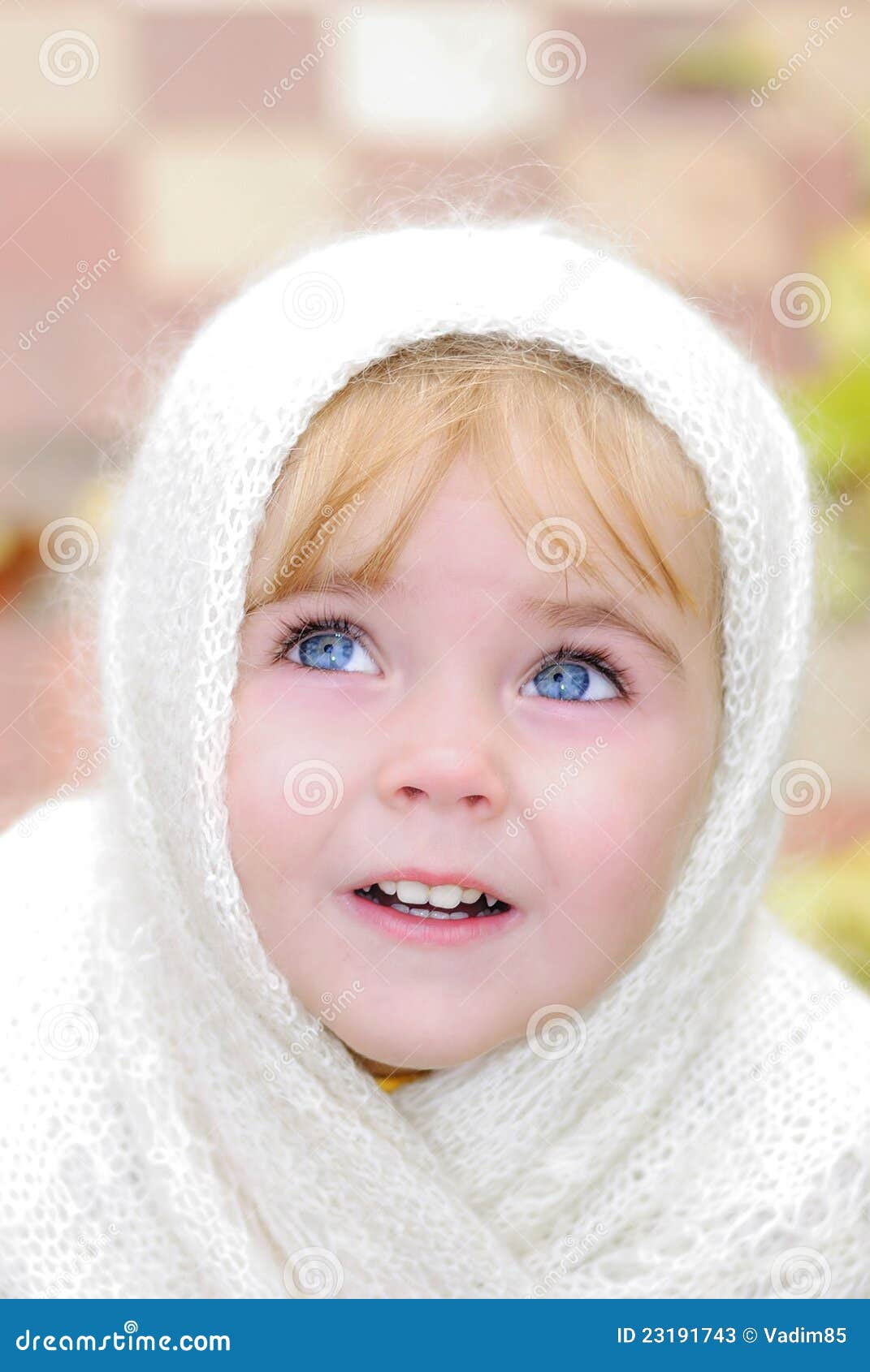 Portrait of the Small Beautiful Girl Stock Image - Image of happiness ...