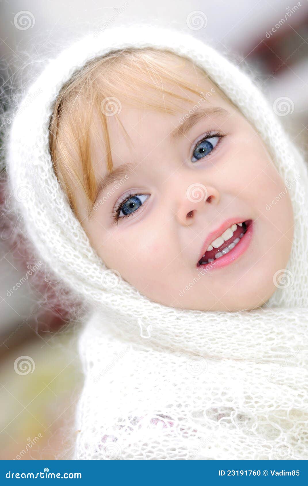 Portrait of the Small Beautiful Girl Stock Photo - Image of mood, girl ...