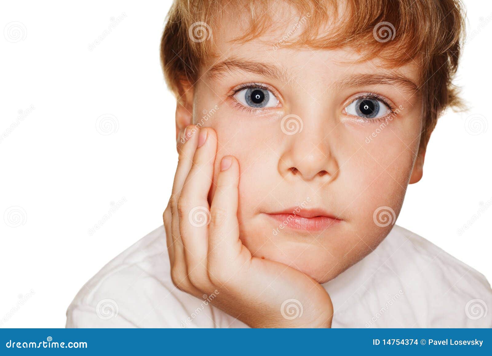 Portrait Small Child, Head on Hand Stock Photo - Image of flash, camera ...