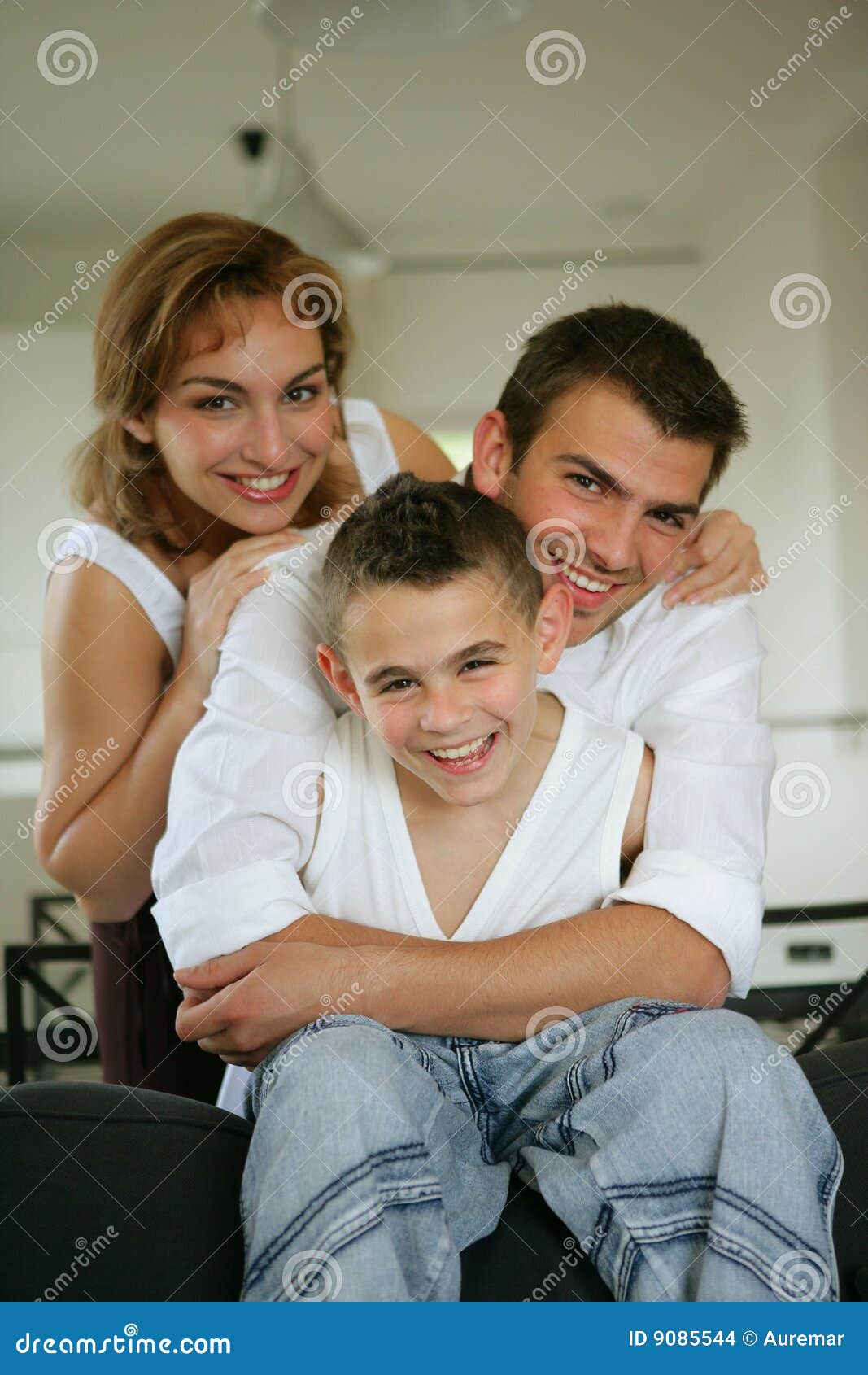 Portrait of a small family stock photo. Image of family - 9085544