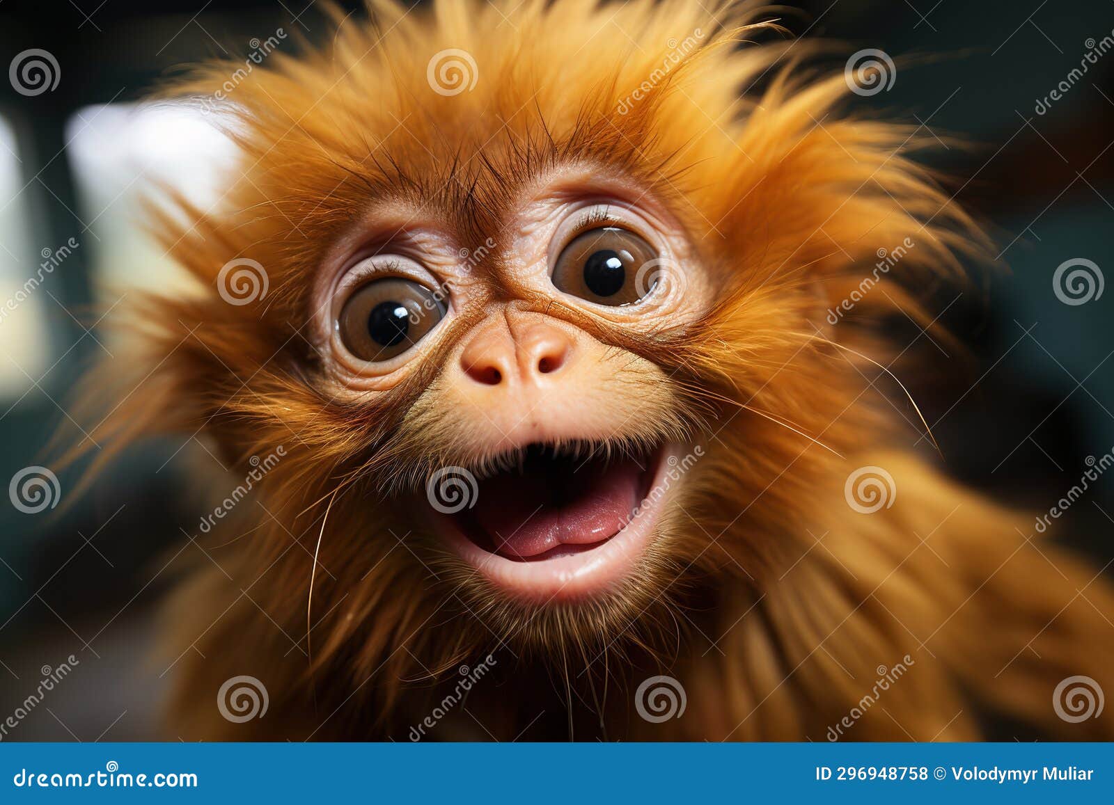 Portrait of a Small Pale Smiling Monkey Stock Illustration ...