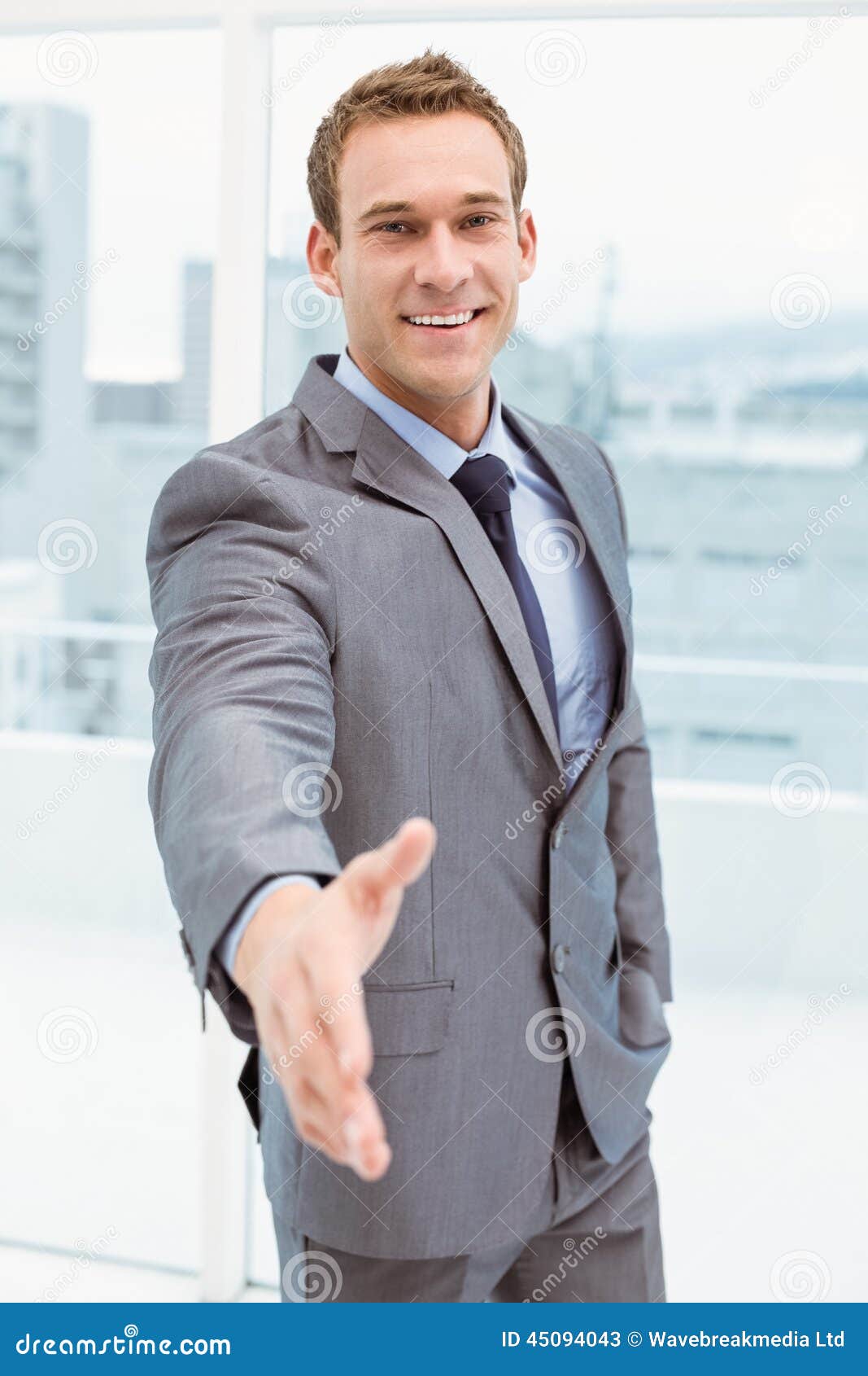 Portrait of Smart Businessman Offering Handshake Stock Image - Image of ...
