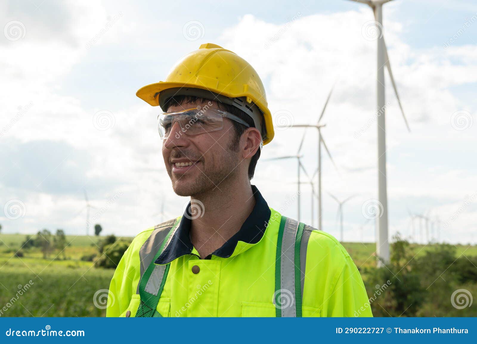 Portrait of Smart Engineer with Protective Helmet at Electrical ...