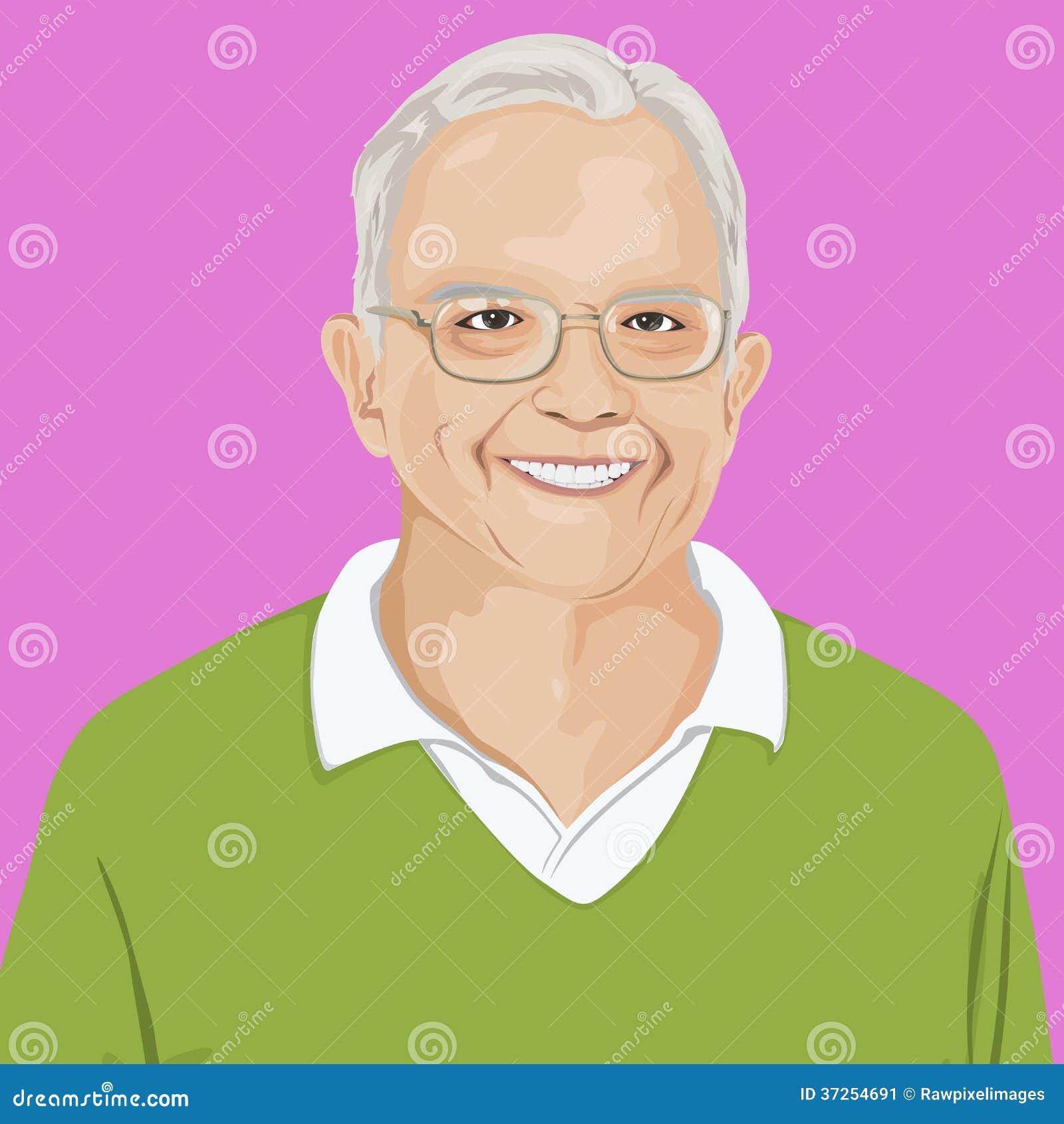 Portrait of Smart Man Vector Stock Vector - Illustration of face ...