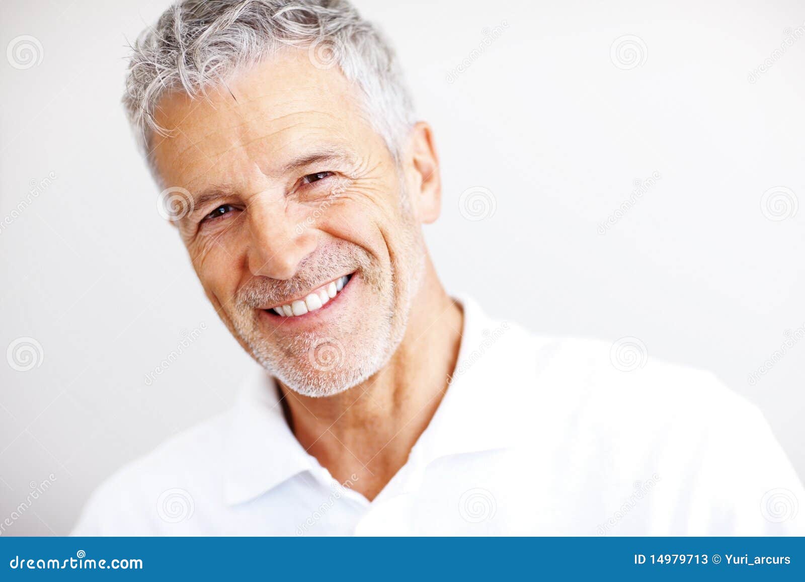 Portrait of a Smart Senior Man Smiling on White Stock Image - Image of ...
