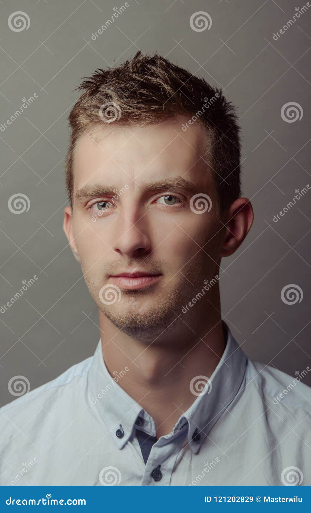 Portrait of a Smart Serious Young Man Stock Image - Image of young ...