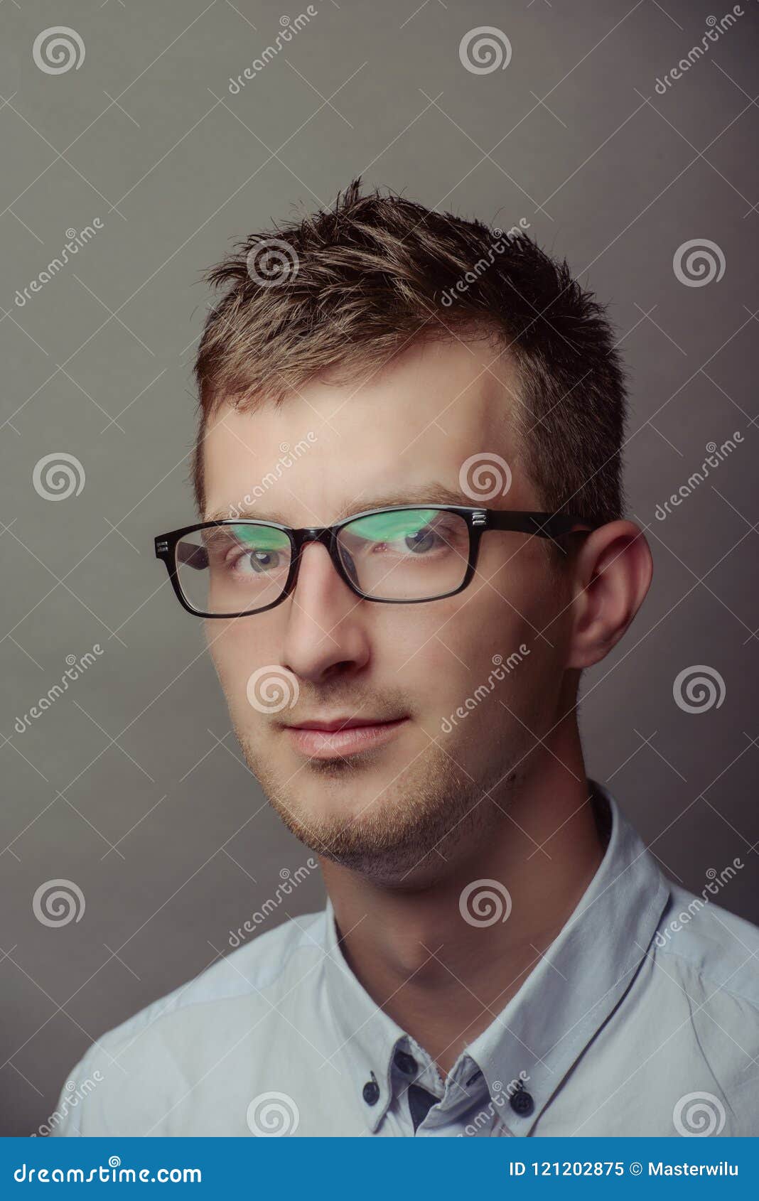 Portrait of a Smart Serious Young Man Stock Image - Image of serious ...