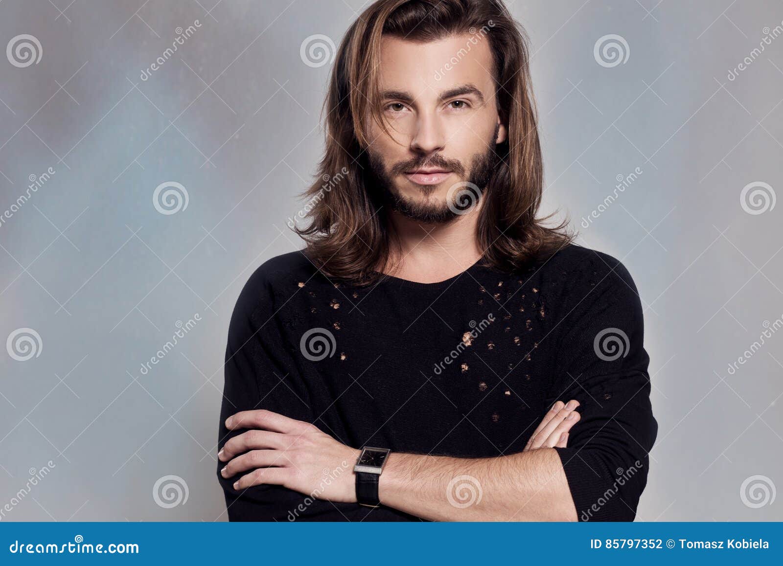 Portrait of a Smart Serious Young Man Standing Stock Photo - Image of ...